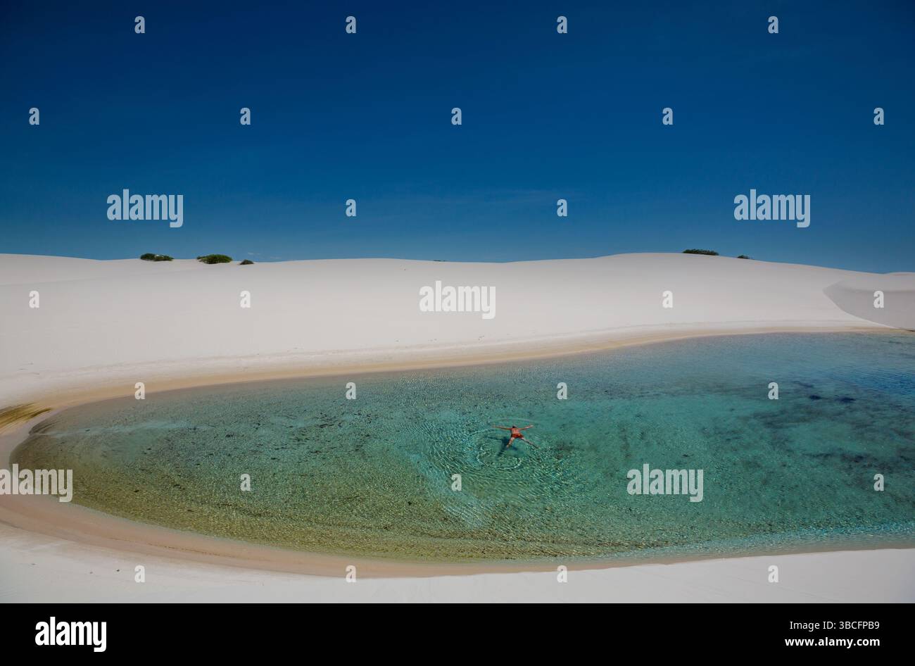 Lagoons in the desert of Lencois Maranhenses National Park, Brazil ...