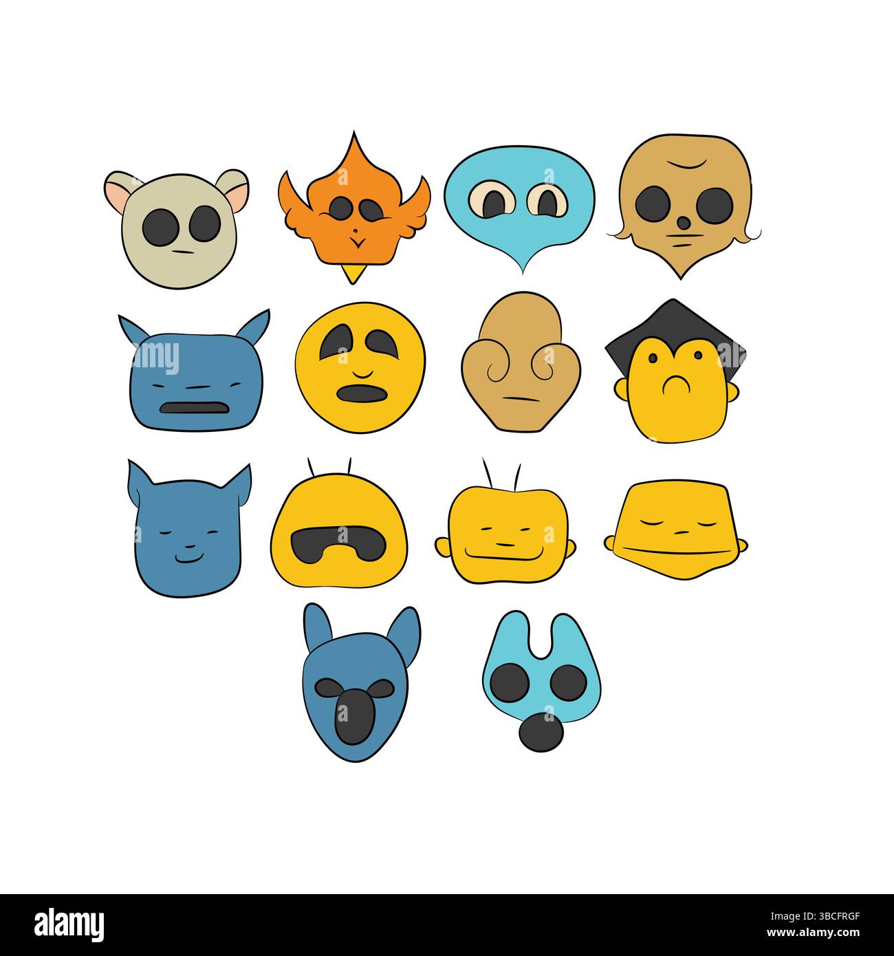 cartoon face emoticon Stock Vector Image & Art - Alamy