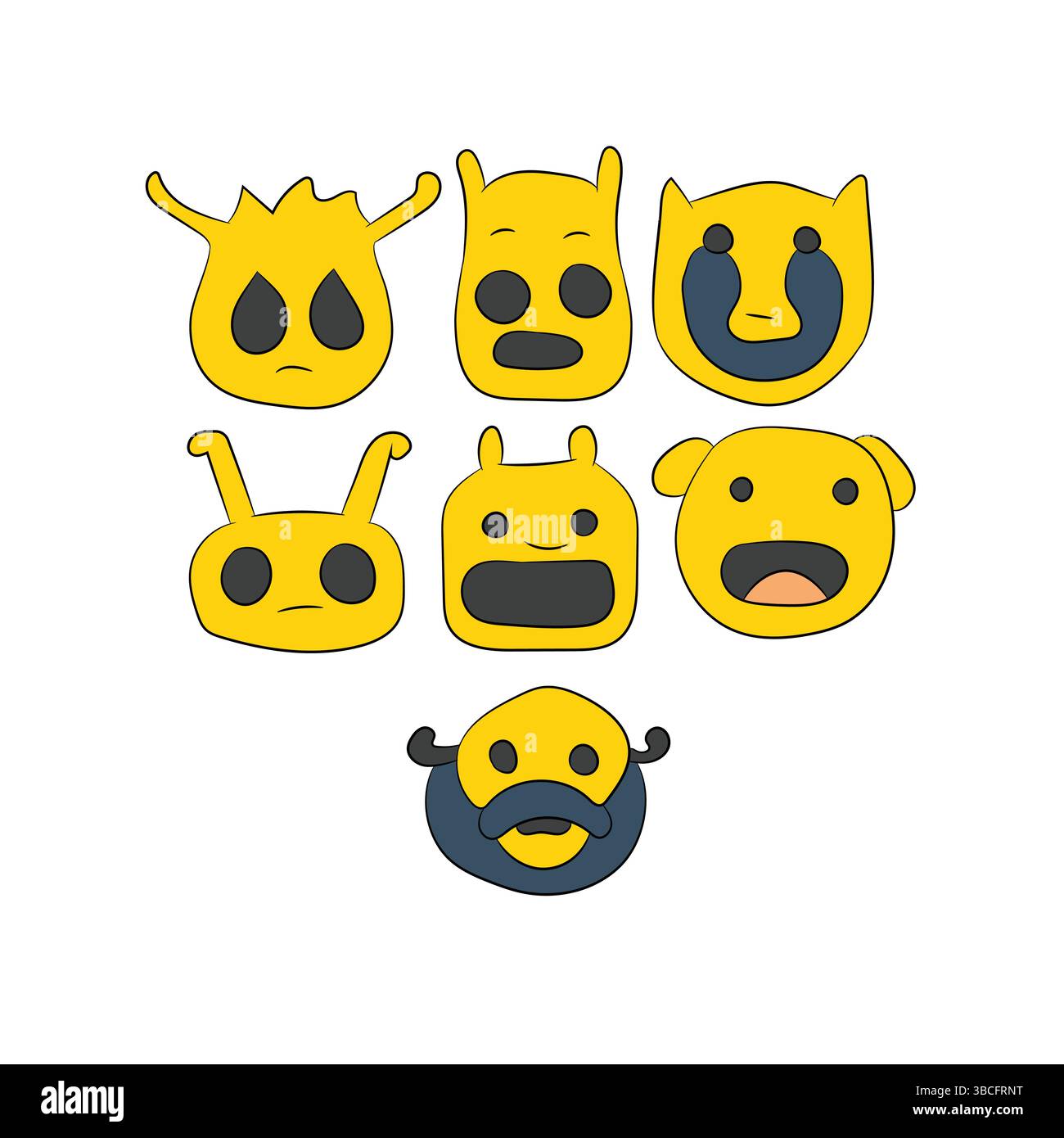 cartoon face emoticon Stock Vector Image & Art - Alamy