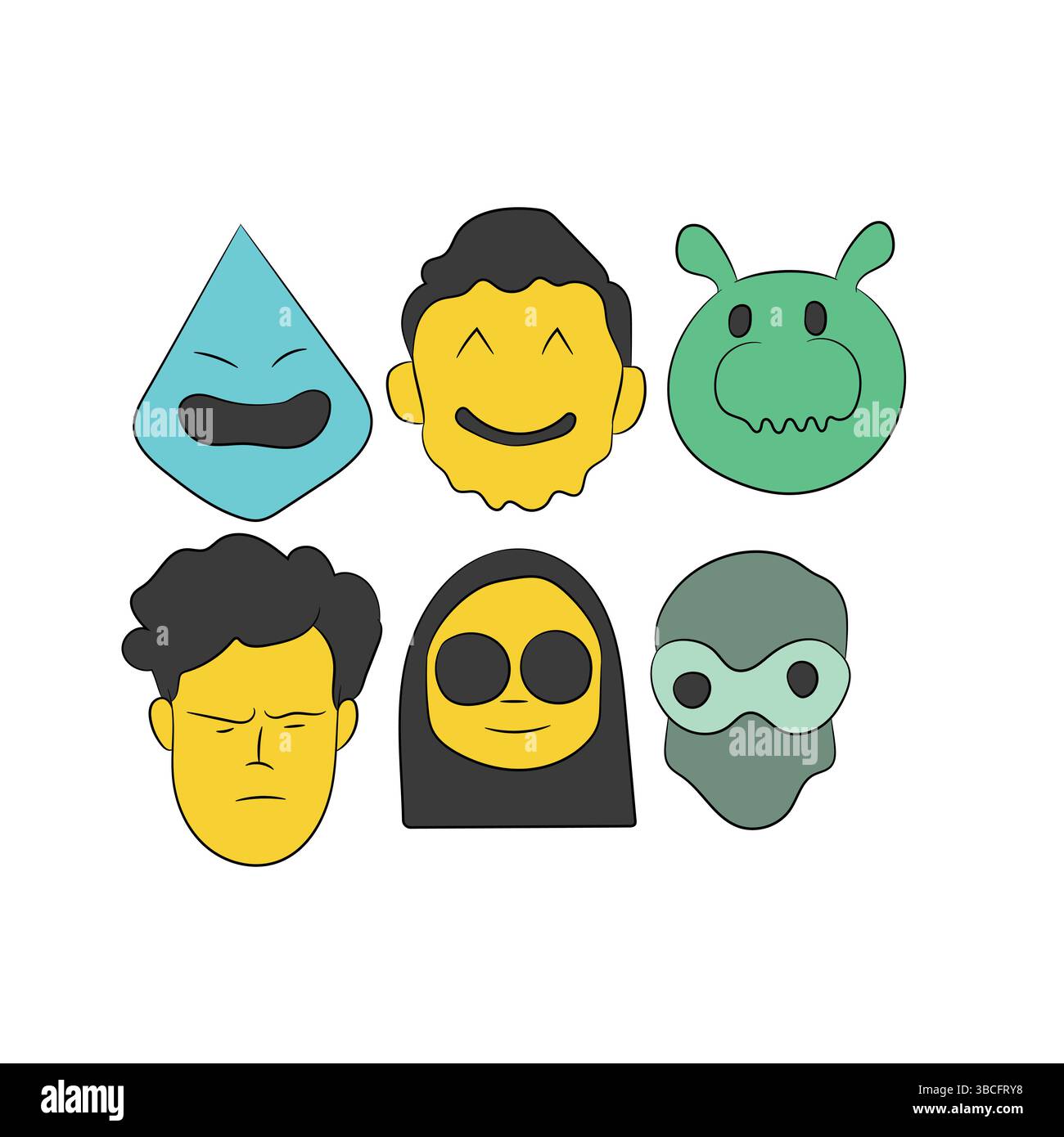 cartoon face emoticon Stock Vector Image & Art - Alamy