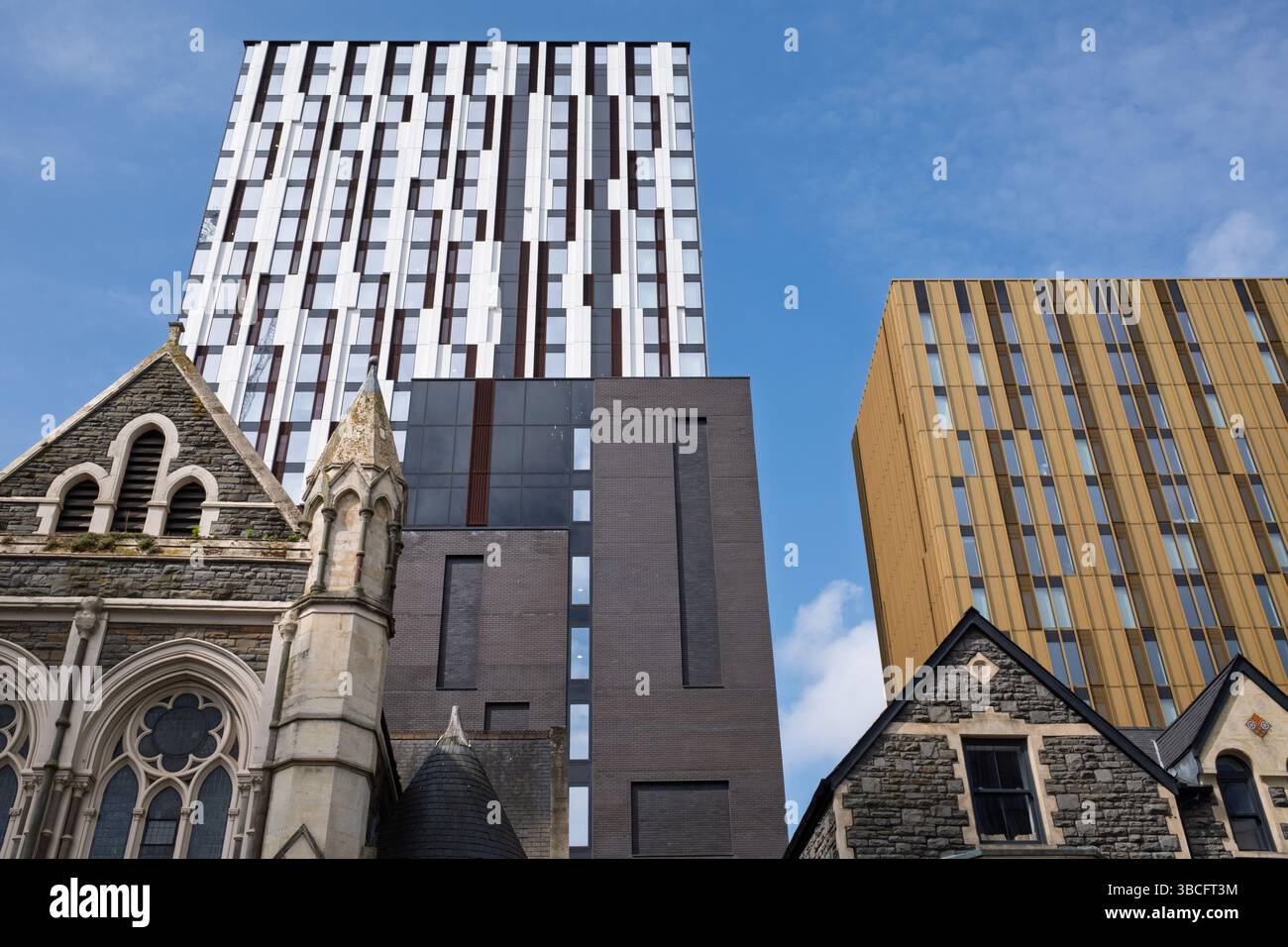 The Cardiff skyline from Churchill Way, including the restaurant Chapel ...