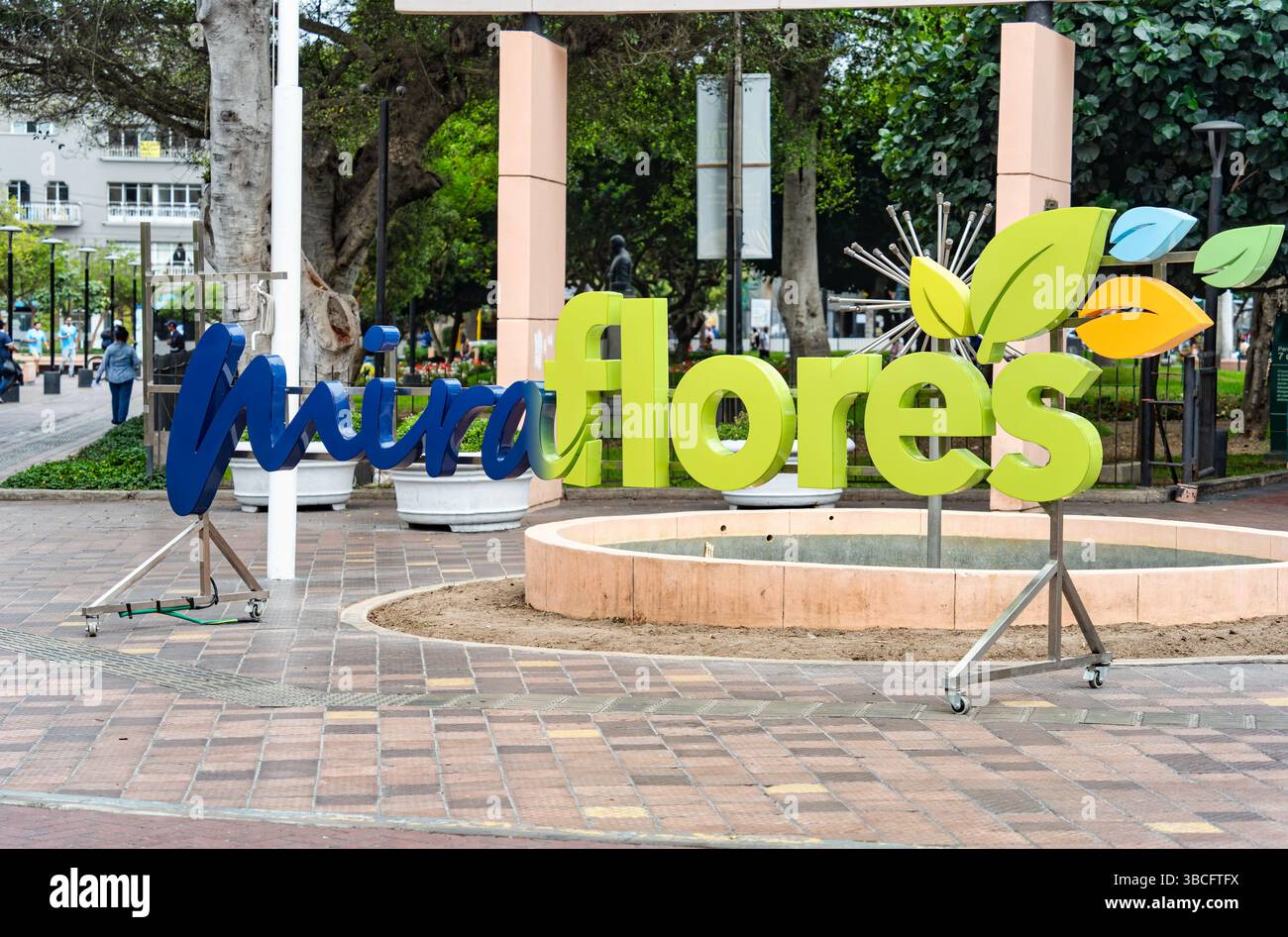 Lima, Peru - March 11, 2025: Vibrant sign at the main entrance to the ...
