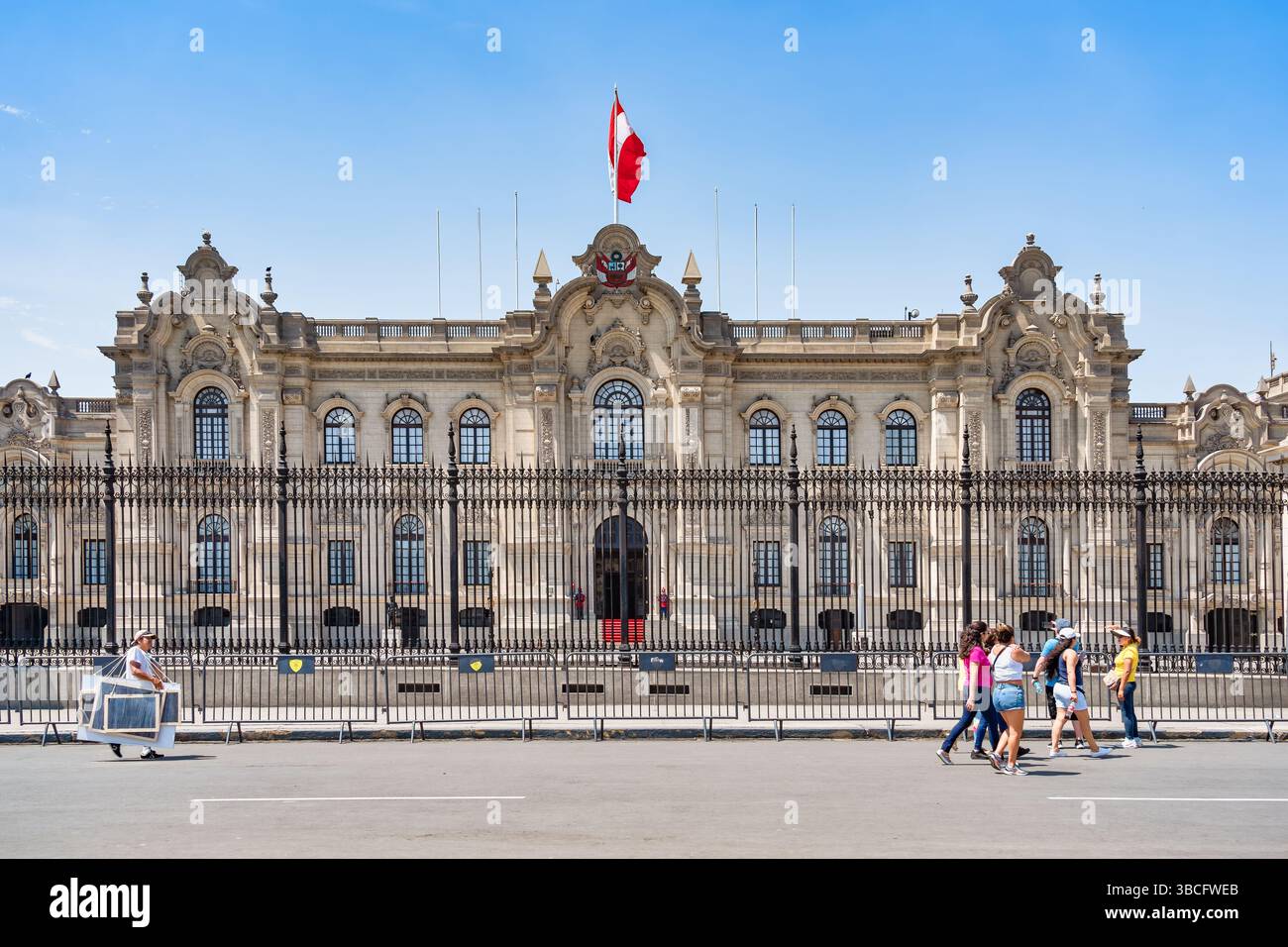 Lima, Peru - March 11, 2025: View with the facade of Government Palace ...