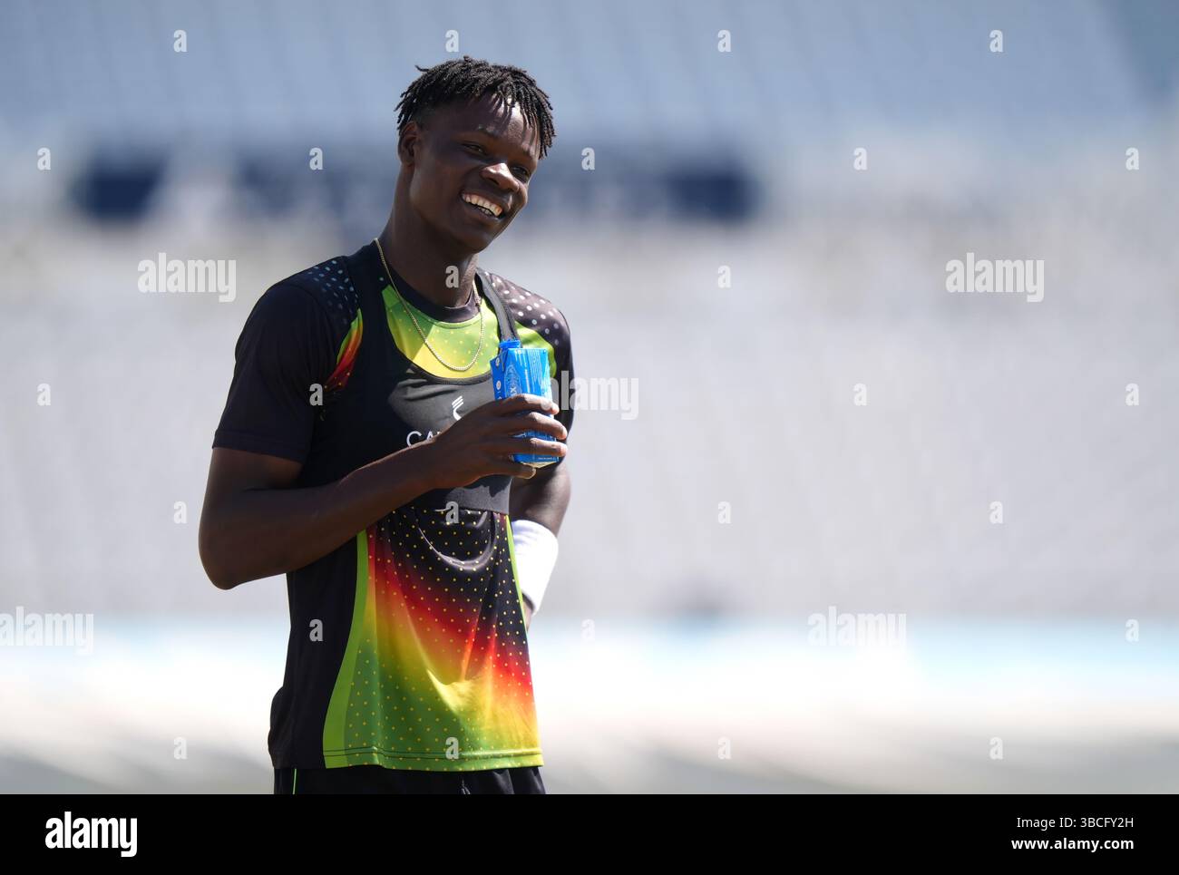 Zimbabwe's Blessing Muzarabani during a nets session at Trent Bridge ...