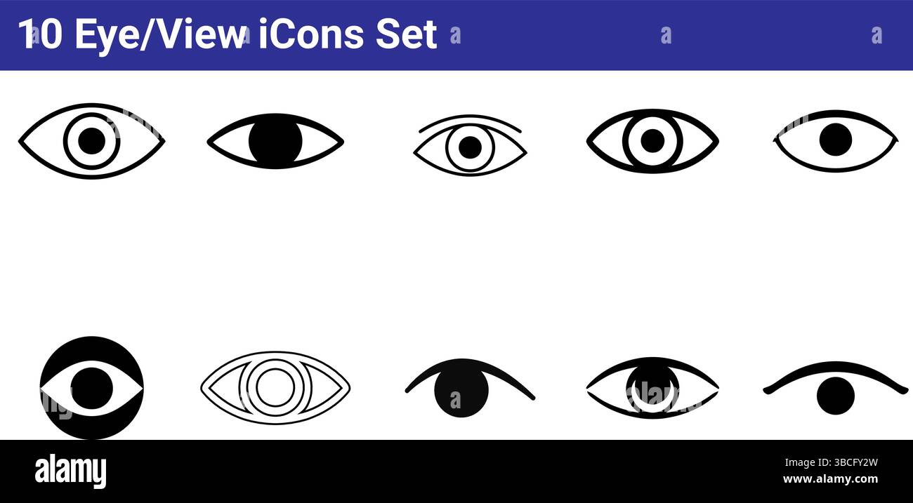 10 Eye/View Icons Set: Simple Vector Graphics Stock Vector Image & Art ...