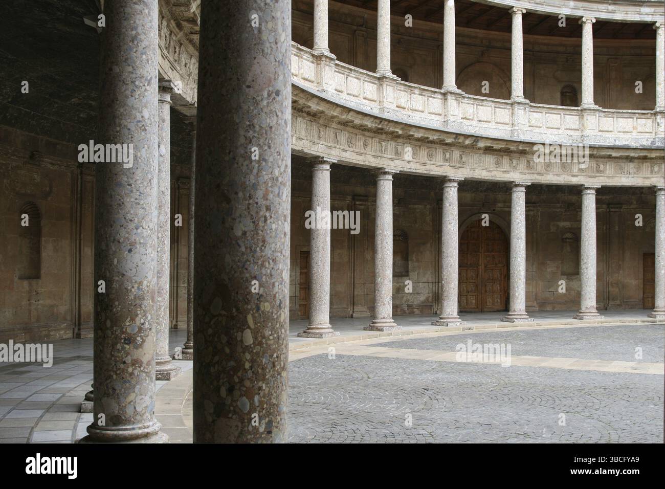 Round courtyard with columns in detail Stock Photo - Alamy