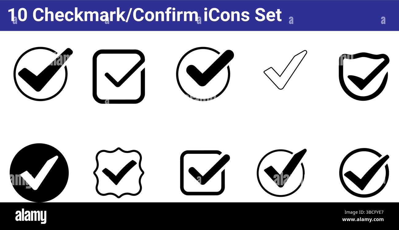 10 Check Mark Icons Set: Simple Vector Graphics Stock Vector Image & Art - Alamy