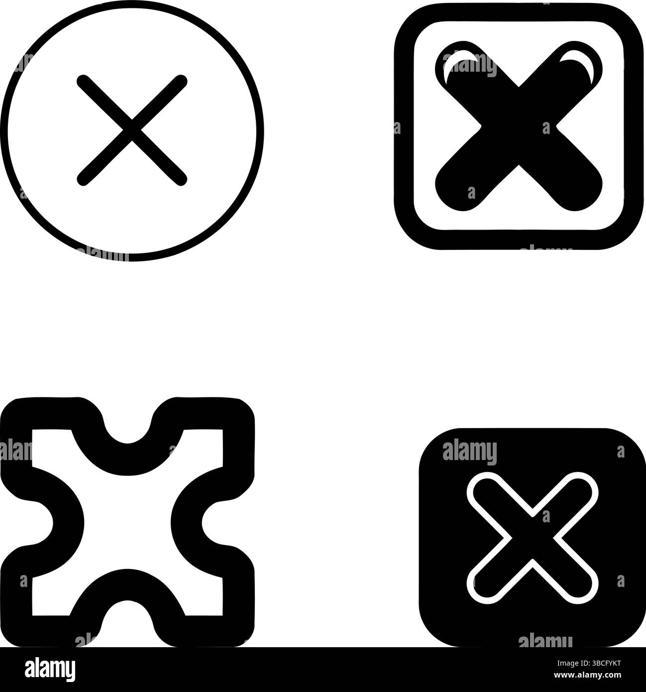 Cancel cross vector icons Cut Out Stock Images & Pictures - Alamy