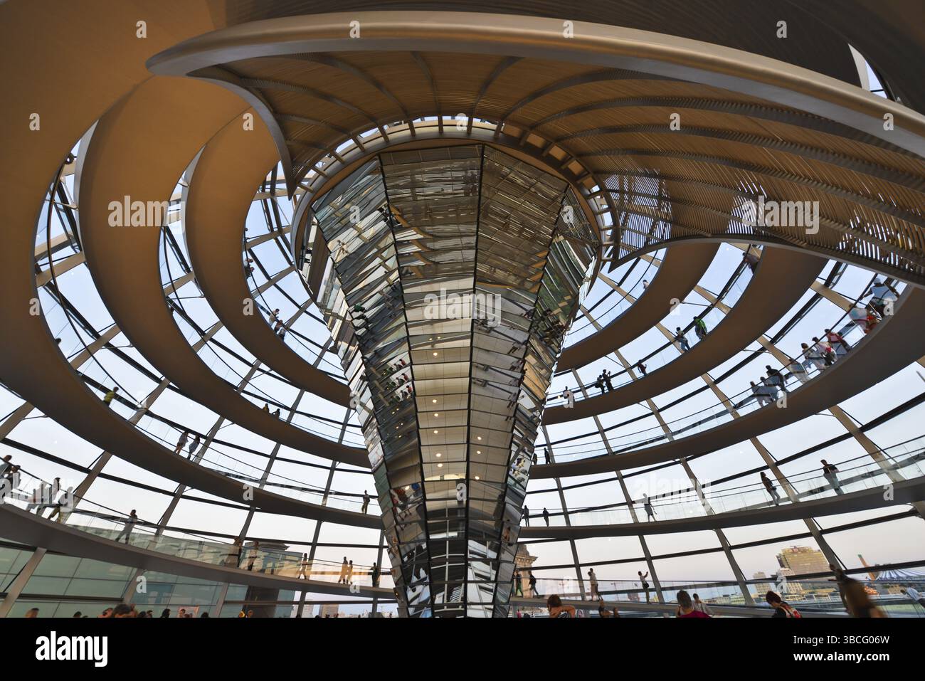 Reichstag in Berlin, the photo shows the dome of the Reichstag with the ...