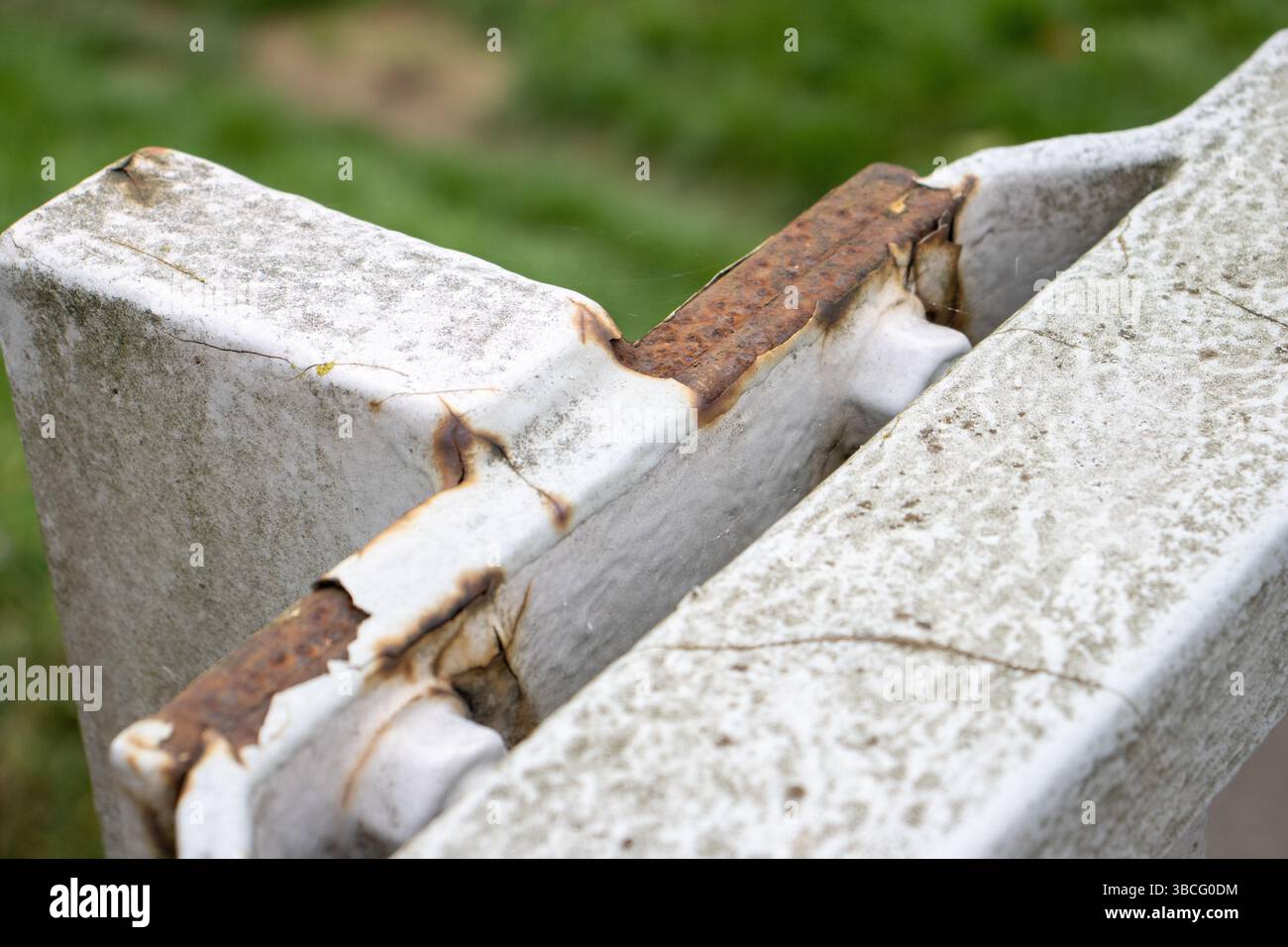 rusting and dirty iron mount for security gate Stock Photo - Alamy