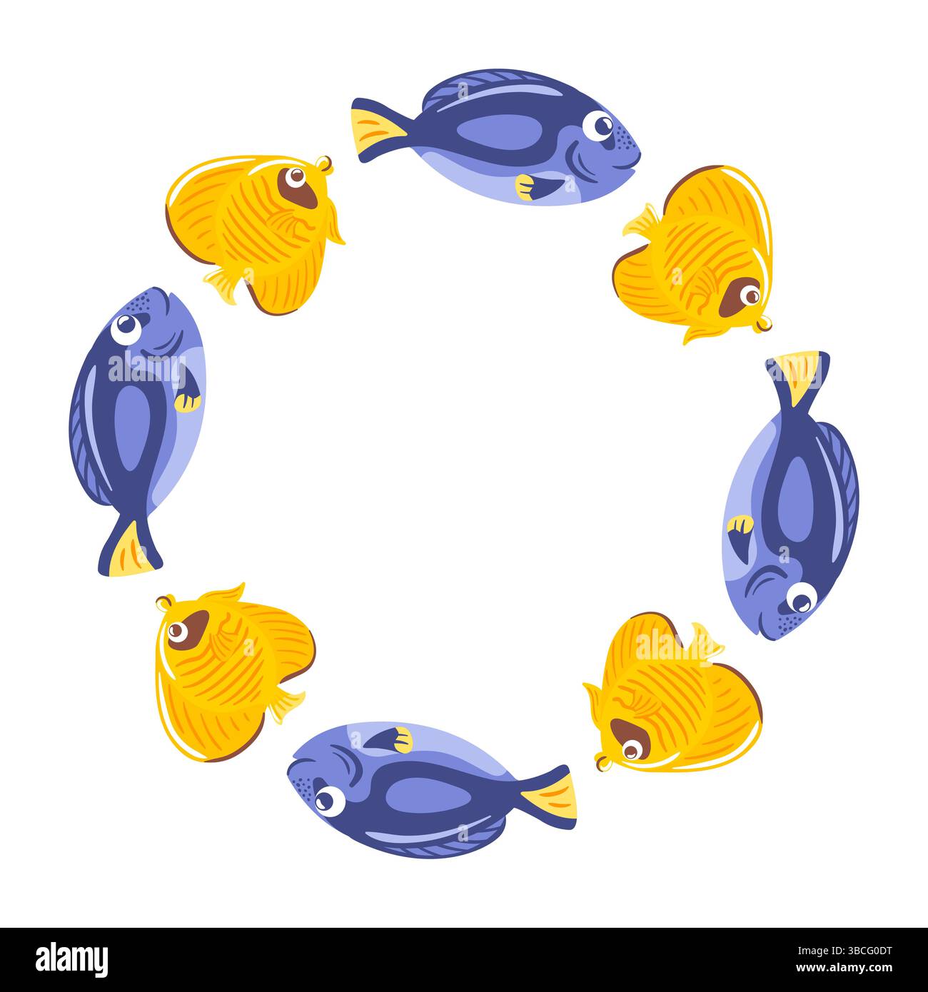 Design features blue fish Cut Out Stock Images & Pictures - Alamy