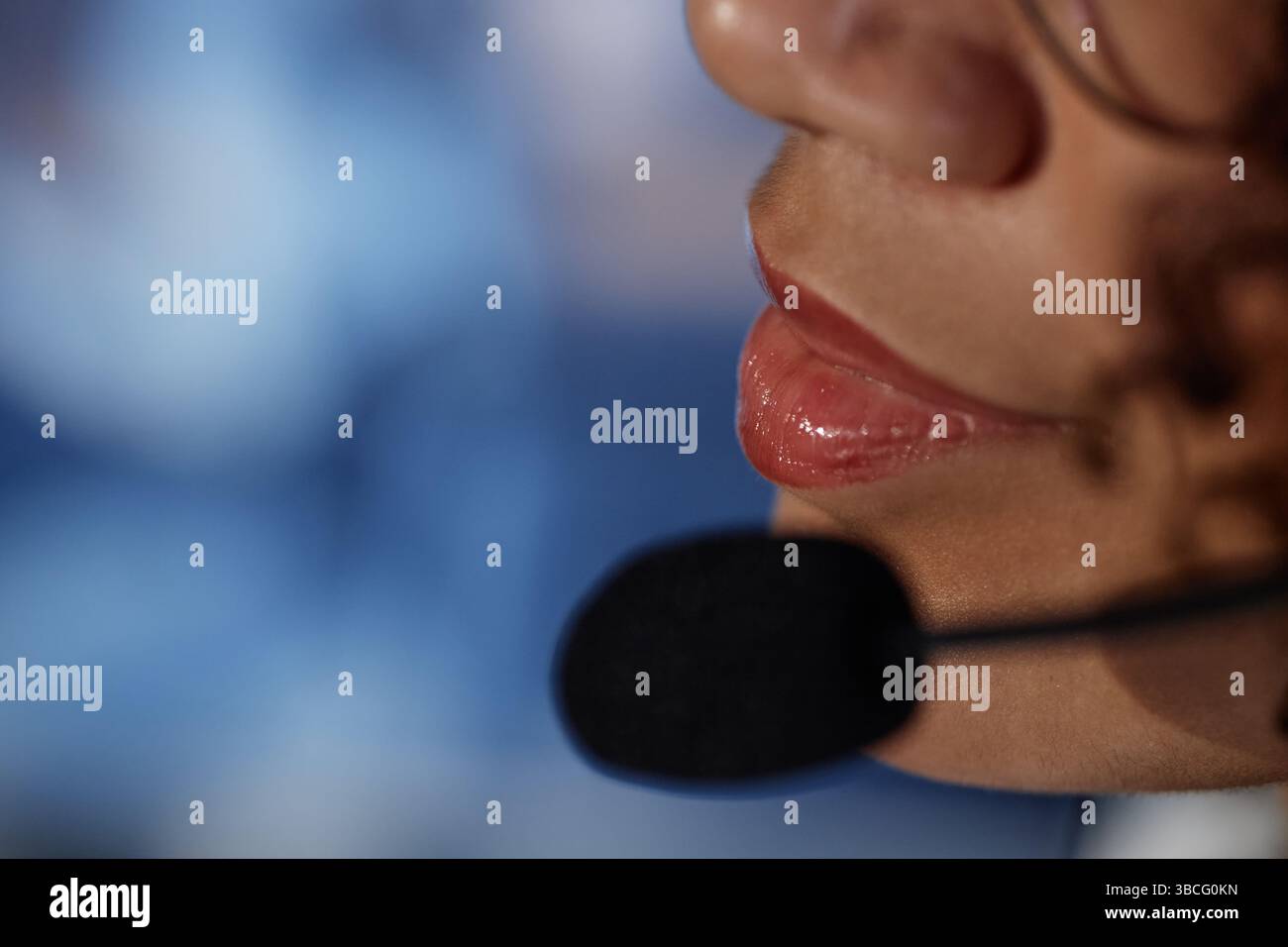 Female presenter leading business talk hi-res stock photography and ...