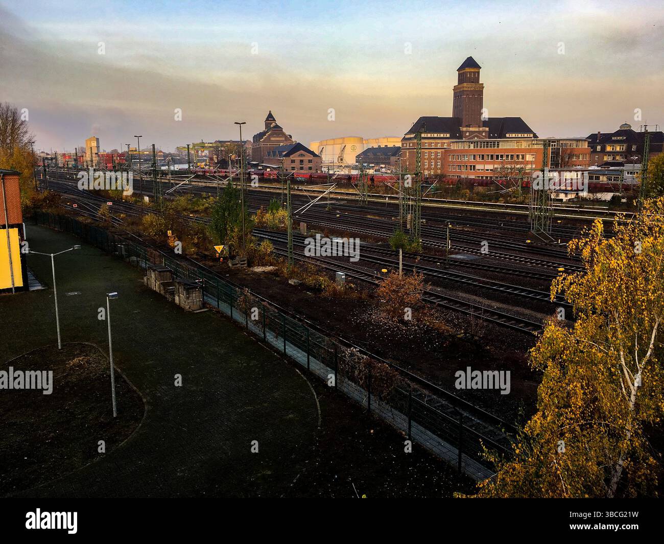 View on Railroad and S-Bahn Infrastructure and Industrial Estate in the ...