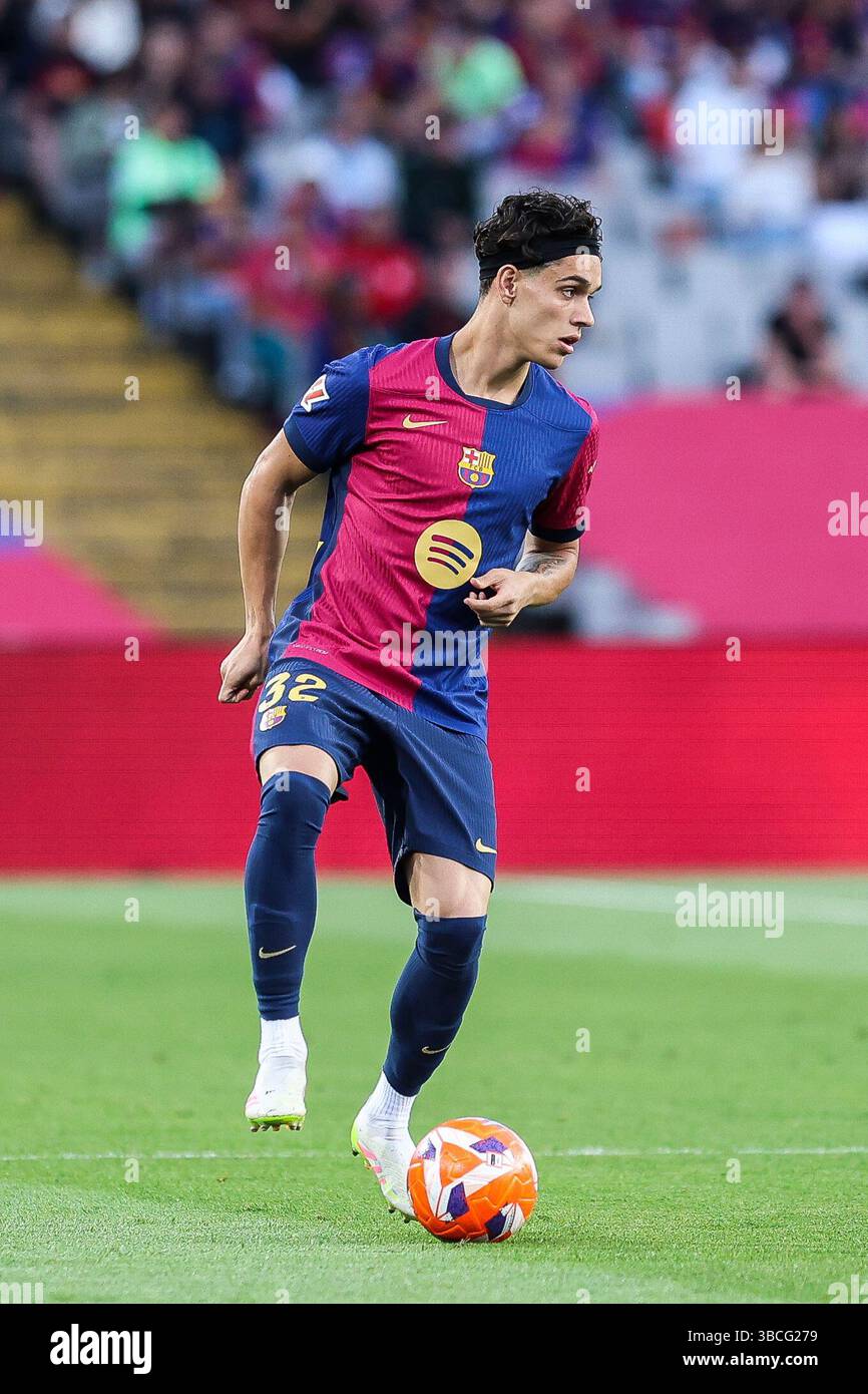 Barcelona, Spain. 18th, May 2025. Hector Fort (32) of FC Barcelona seen ...