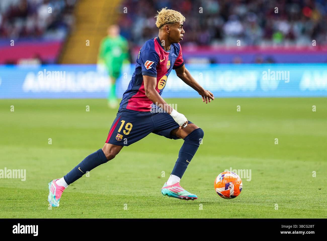 Barcelona, Spain. 18th, May 2025. Lamine Yamal (19) of FC Barcelona ...