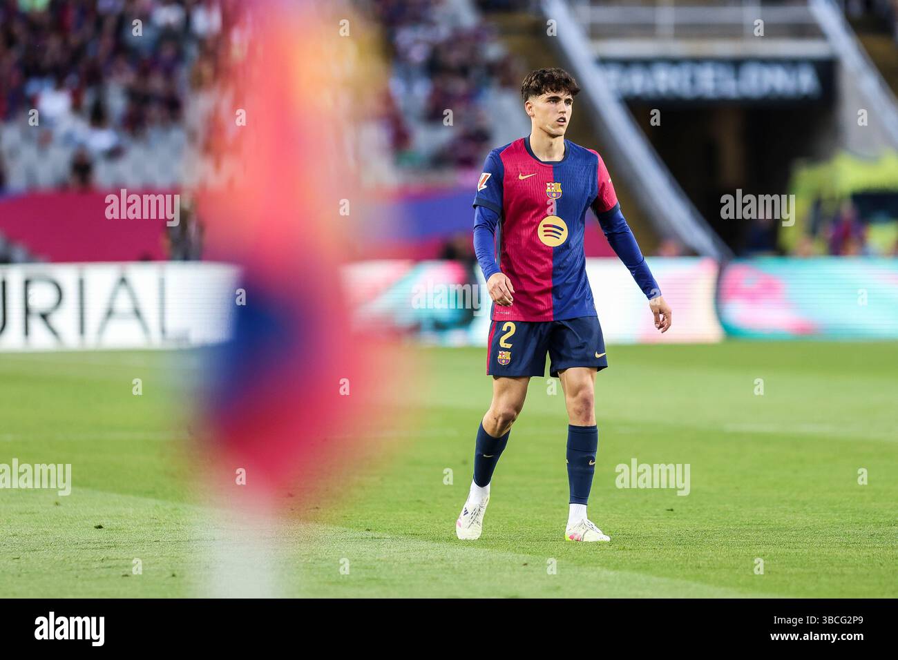 Barcelona, Spain. 18th, May 2025. Pau Cubarsi (2) of FC Barcelona seen ...