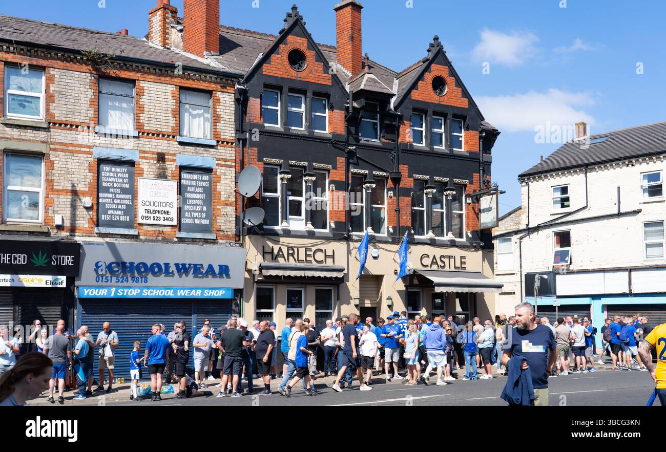 The Harlech Castle Pub, County Road, Liverpool 4, on the day of Everton ...