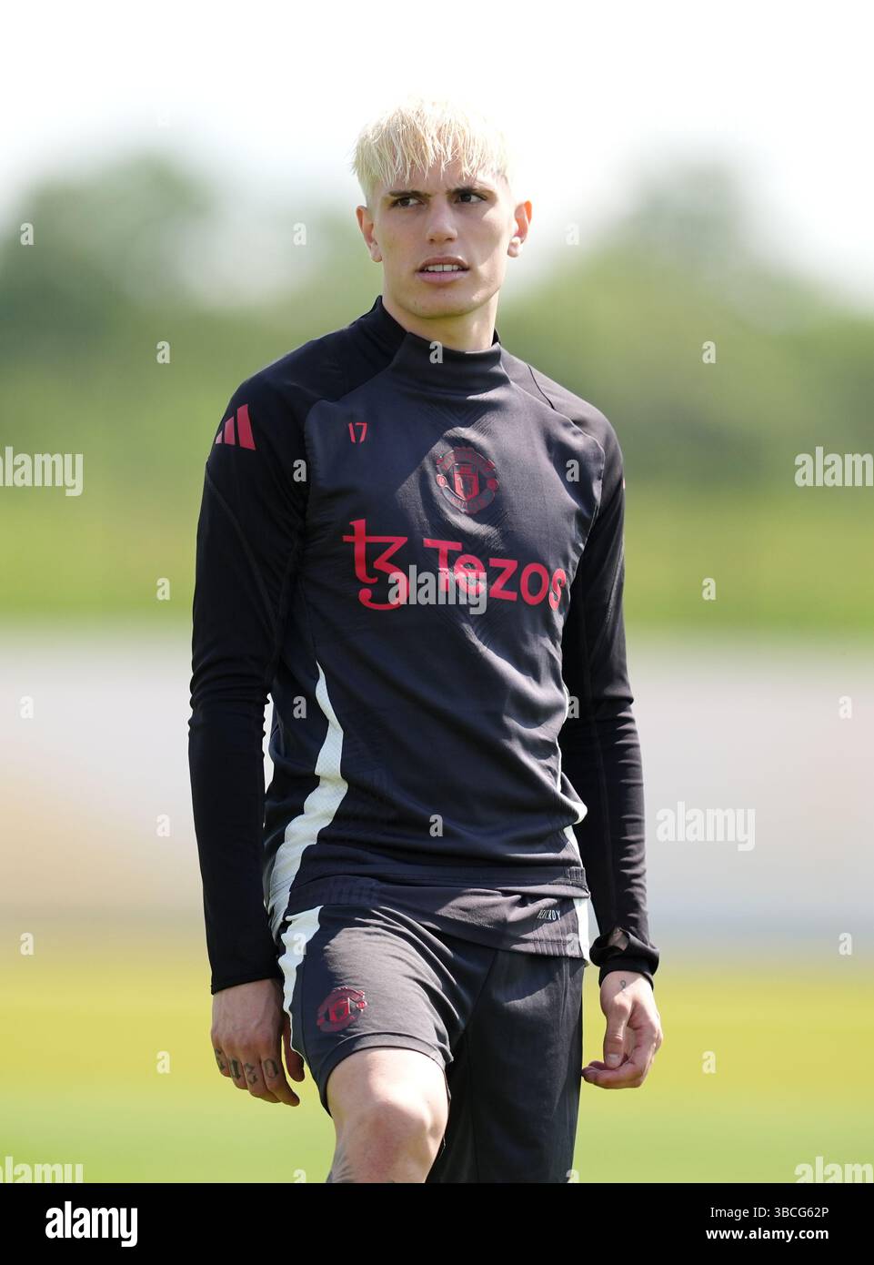 Manchester United's Alejandro Garnacho during a training session at the ...