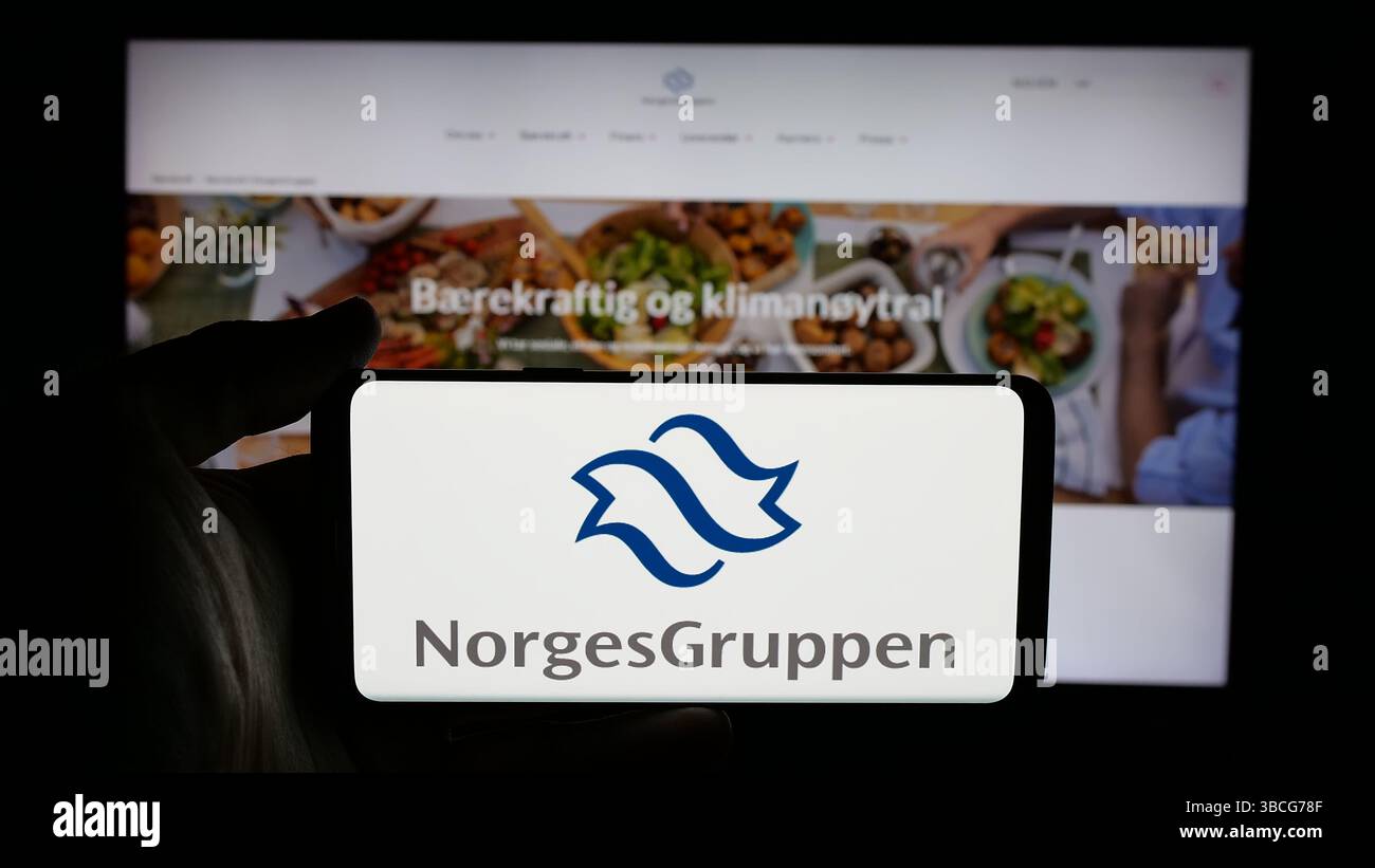 In this photo illustration, a cellphone with the logo of Norwegian ...