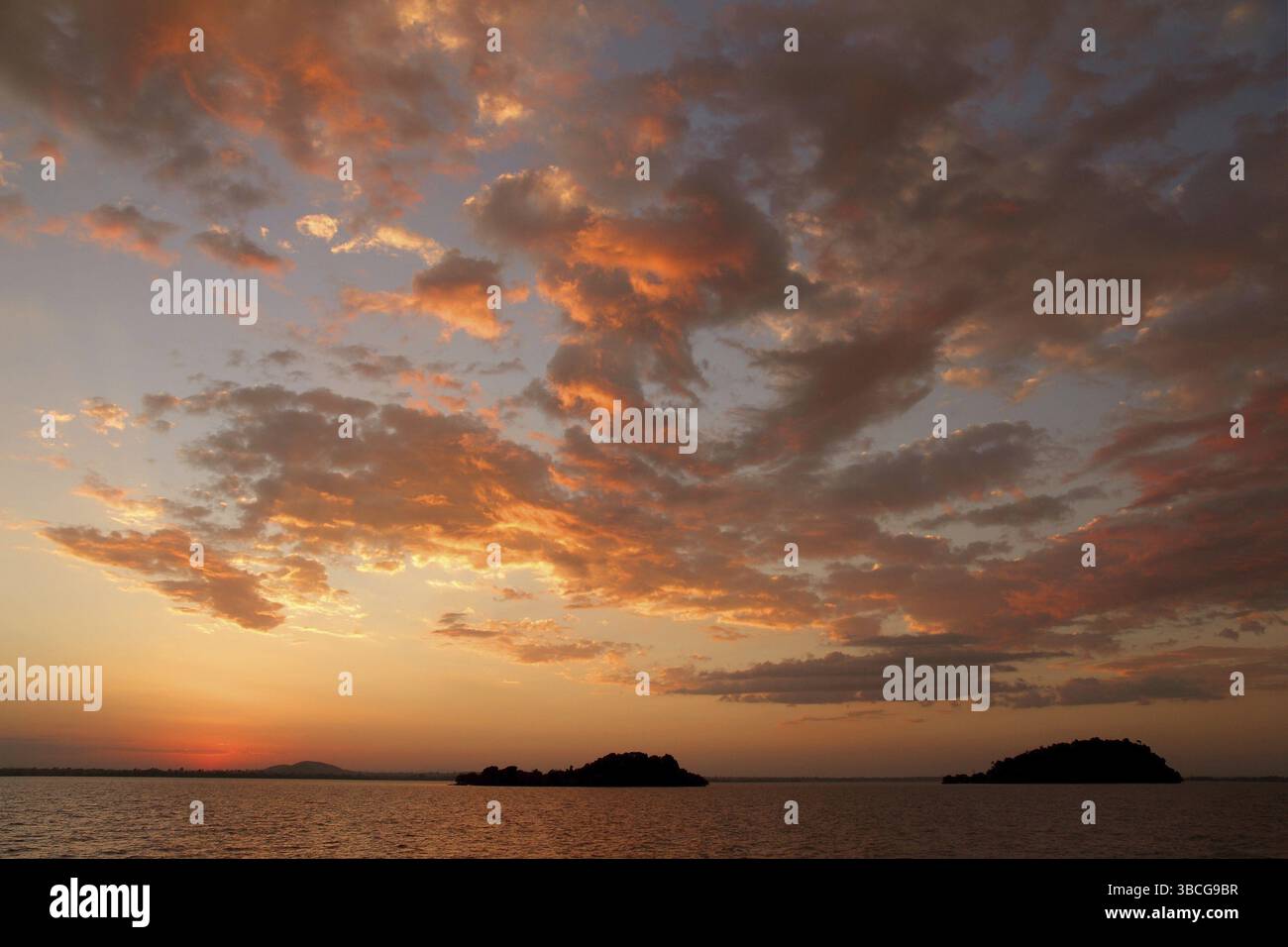 Sunset, sunset, sunset, burning sky, glowing sky, Lake Tana, Lake Tana ...