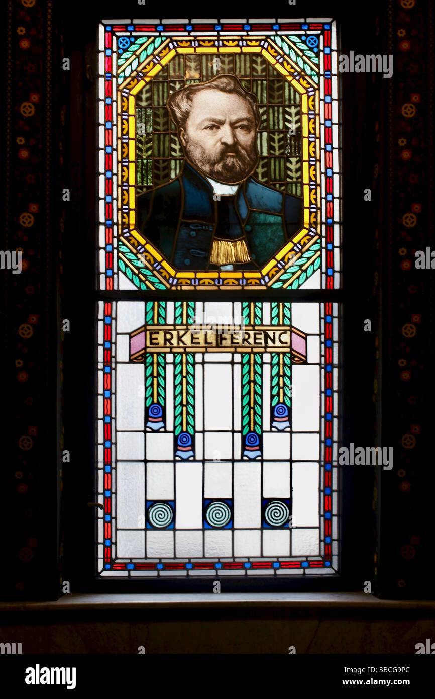 Stained-glass portrait of composer Ferenc Erkel at the Palace of ...