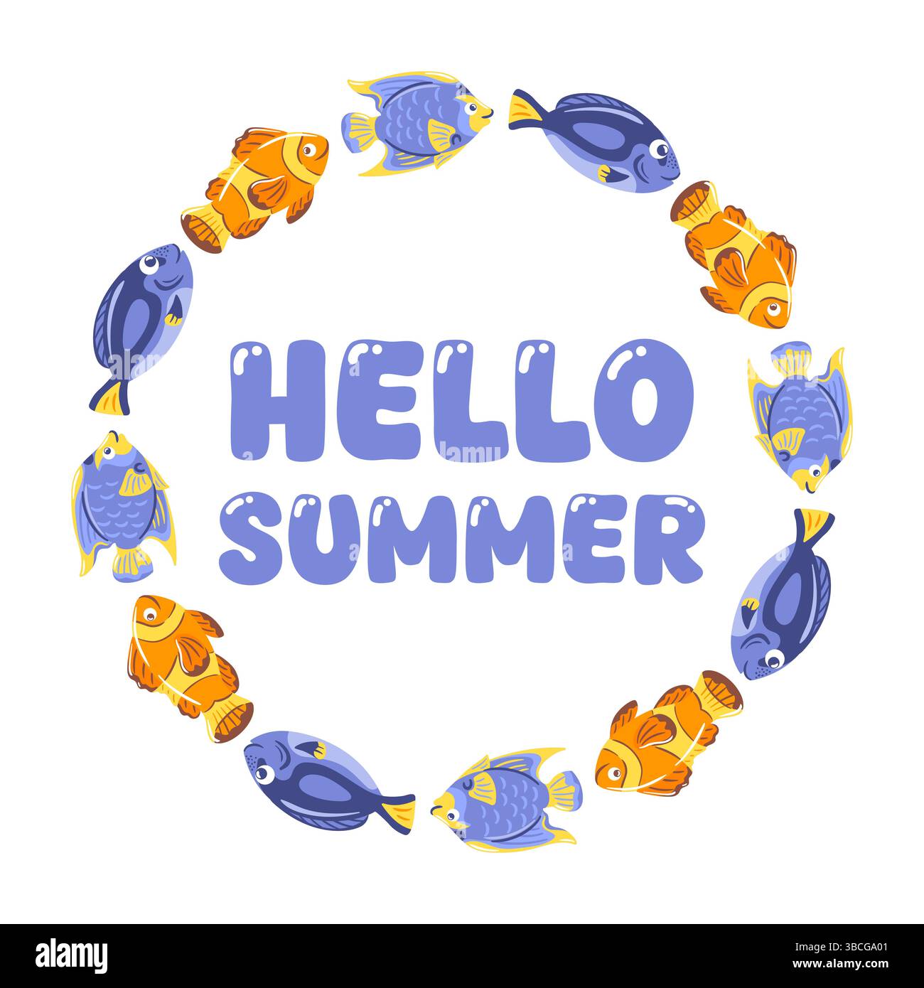 A vibrant and whimsical vector illustration featuring a variety of ...