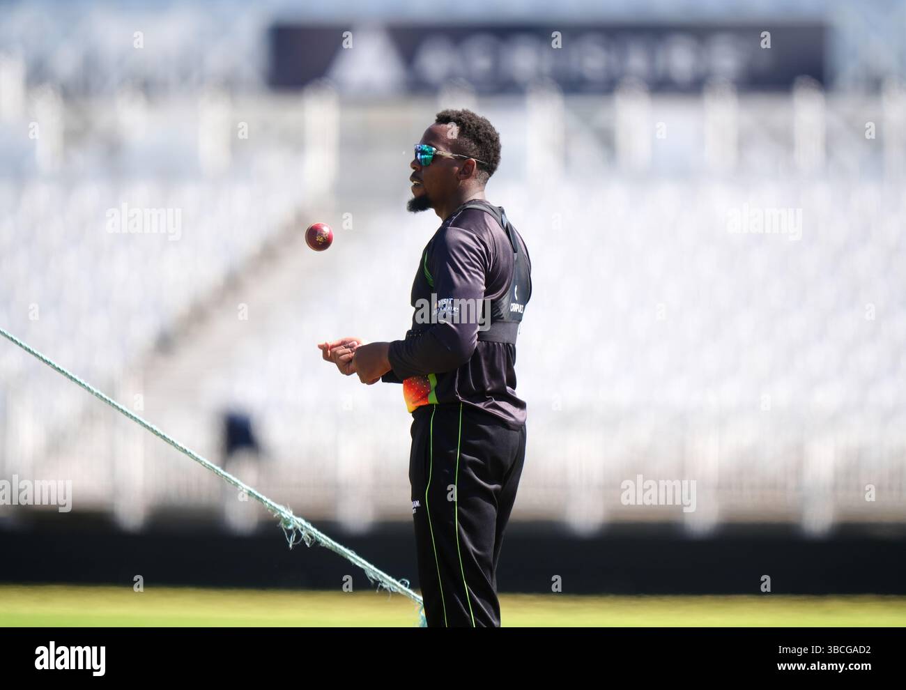 Zimbabwe's Wellington Masakadza during a nets session at Trent Bridge ...