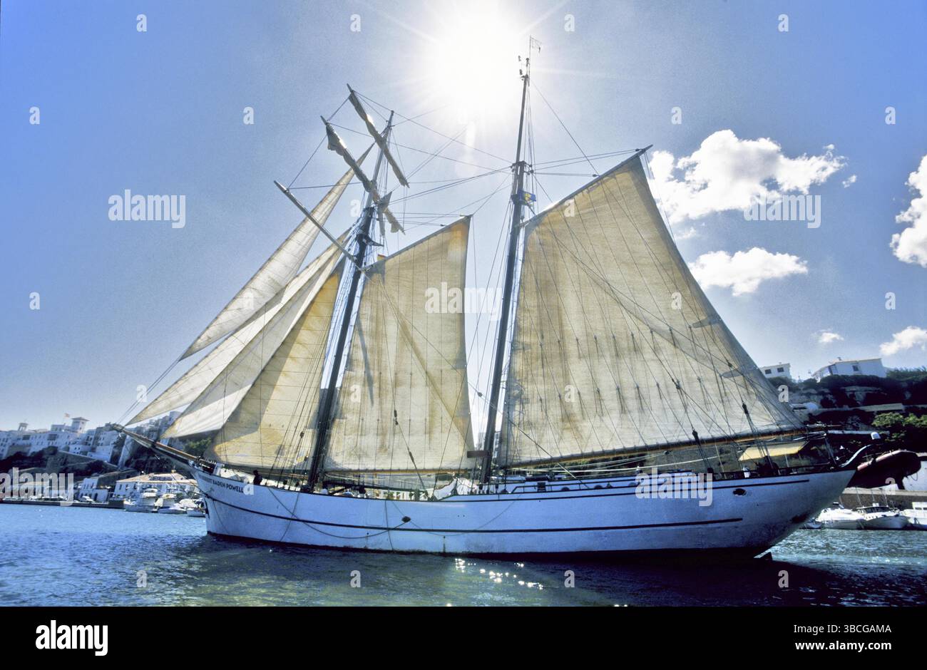 Sailing ship 'Sir Robert', type schooner, diving cruise, harbour of ...