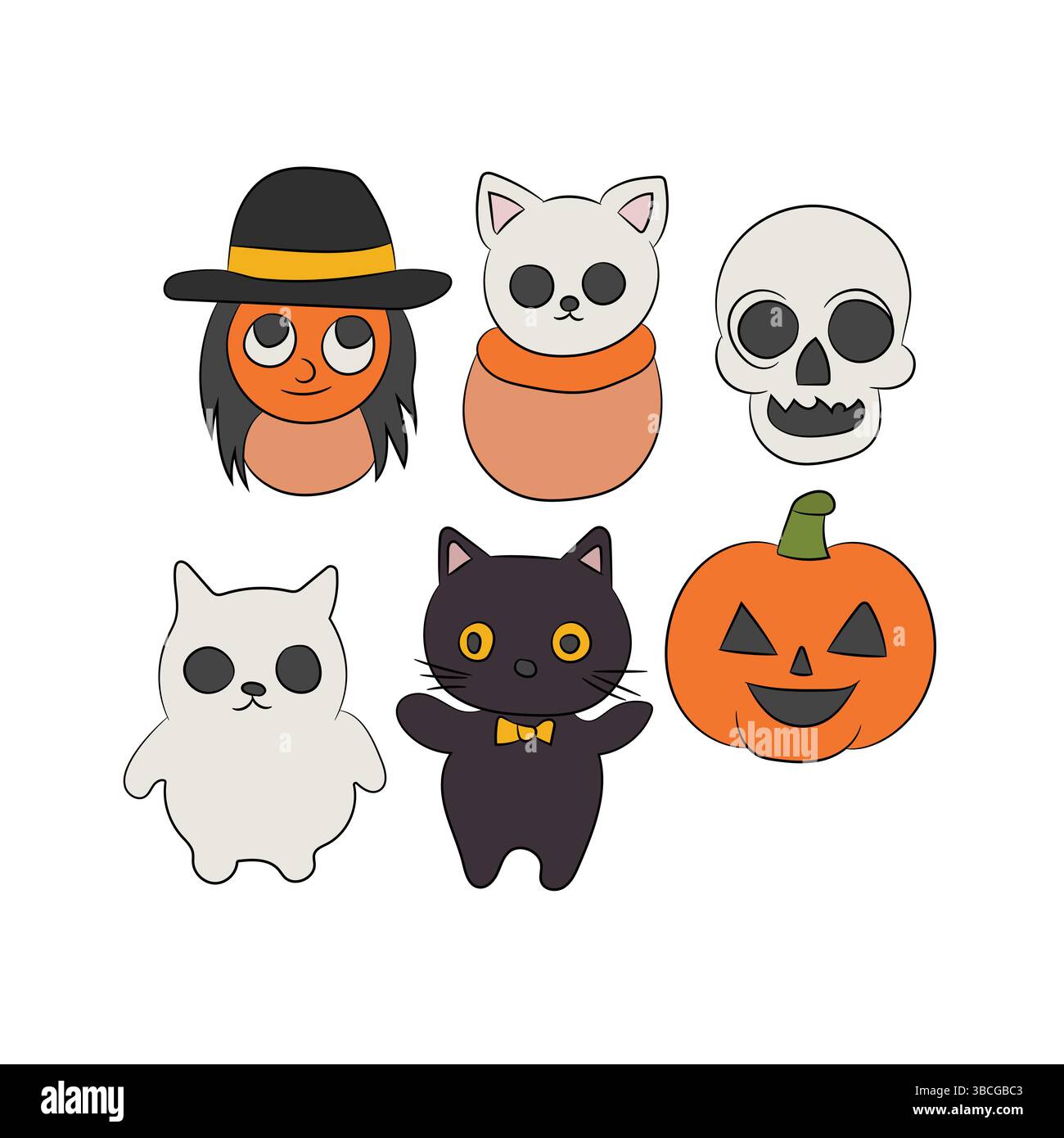 Halloween ghost bat pumpkin Cut Out Stock Images & Pictures - Alamy