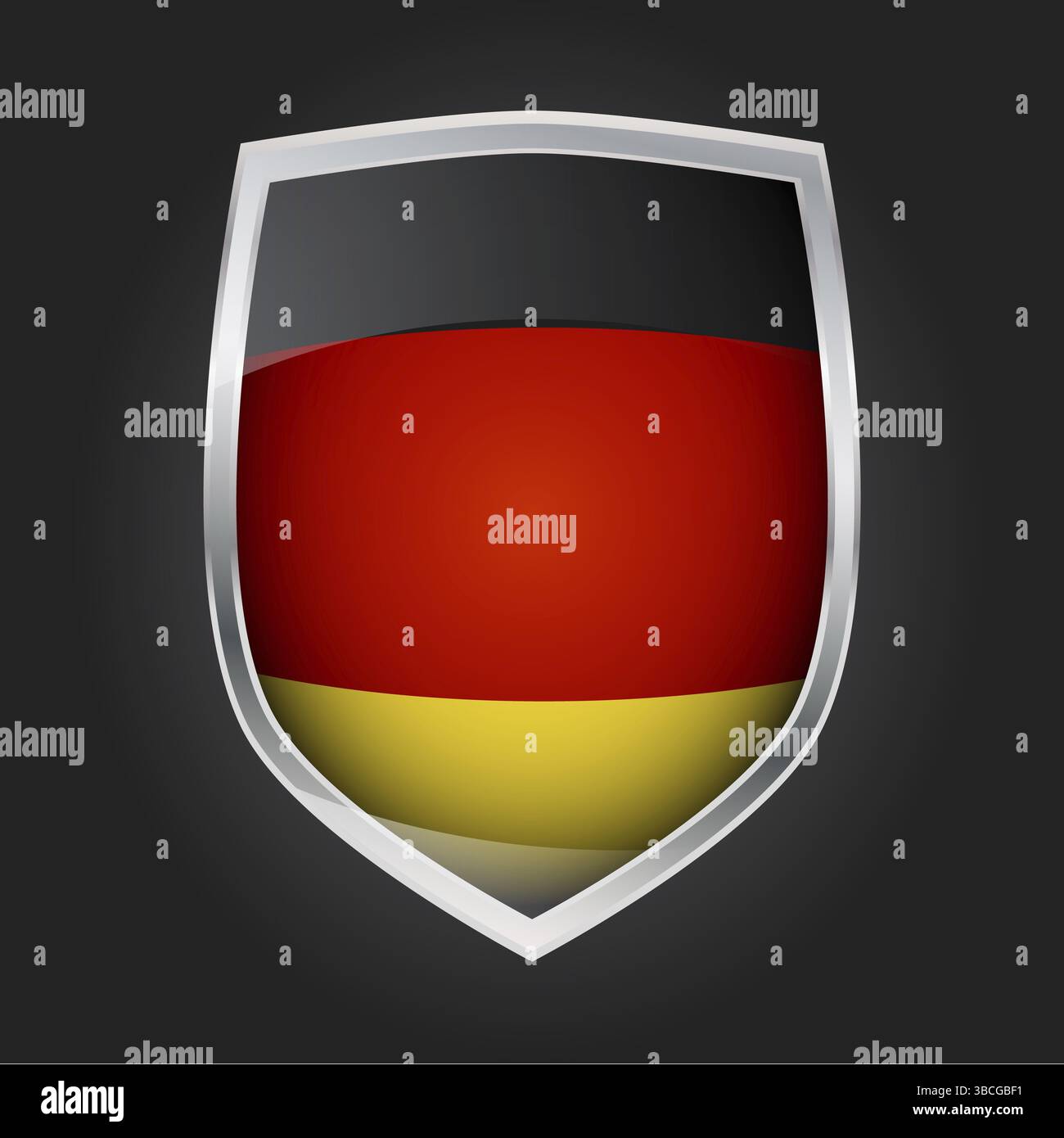 Shield with flag of Germany, vector illustration Stock Photo - Alamy