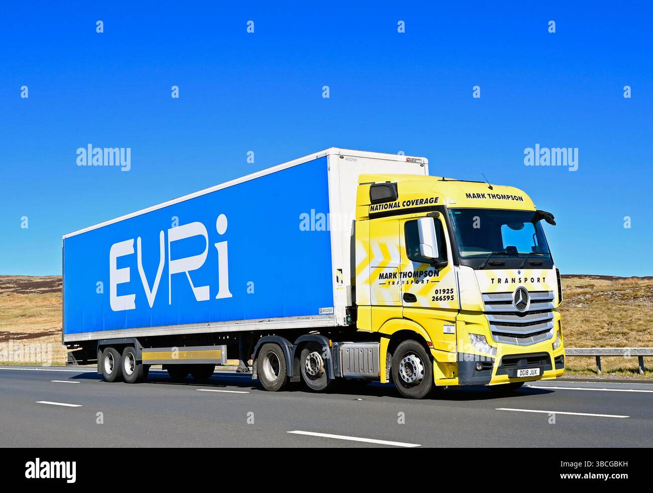 Evri Parcel Service container hauled by Mark Thompson Transport Limited ...