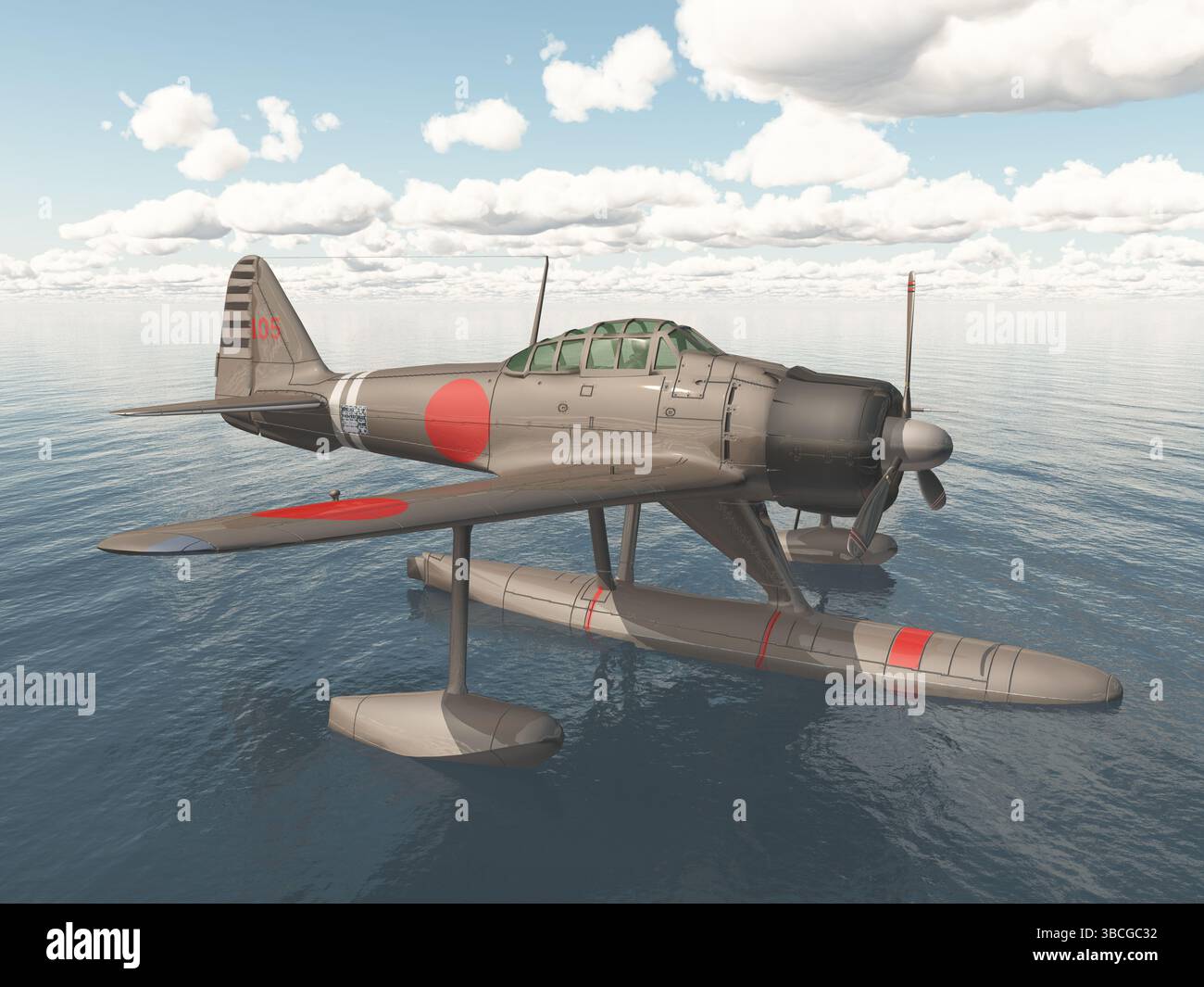 Japanese fighter seaplane of World War II Stock Photo - Alamy
