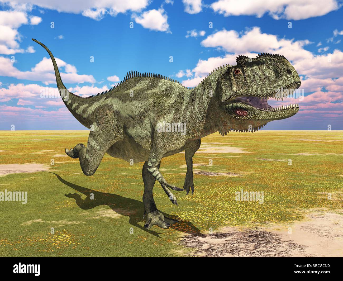 Dinosaur Yangchuanosaurus in a landscape Stock Photo - Alamy