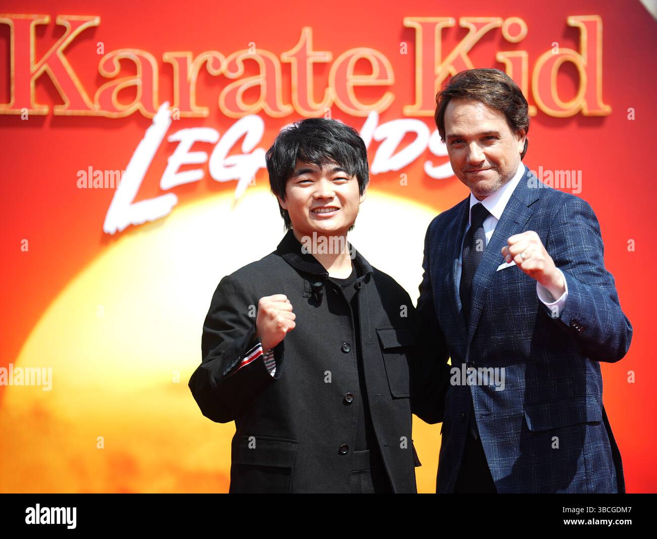 Ben Wang and Ralph Macchio attend a photocall for Karate Kids: Legends ...