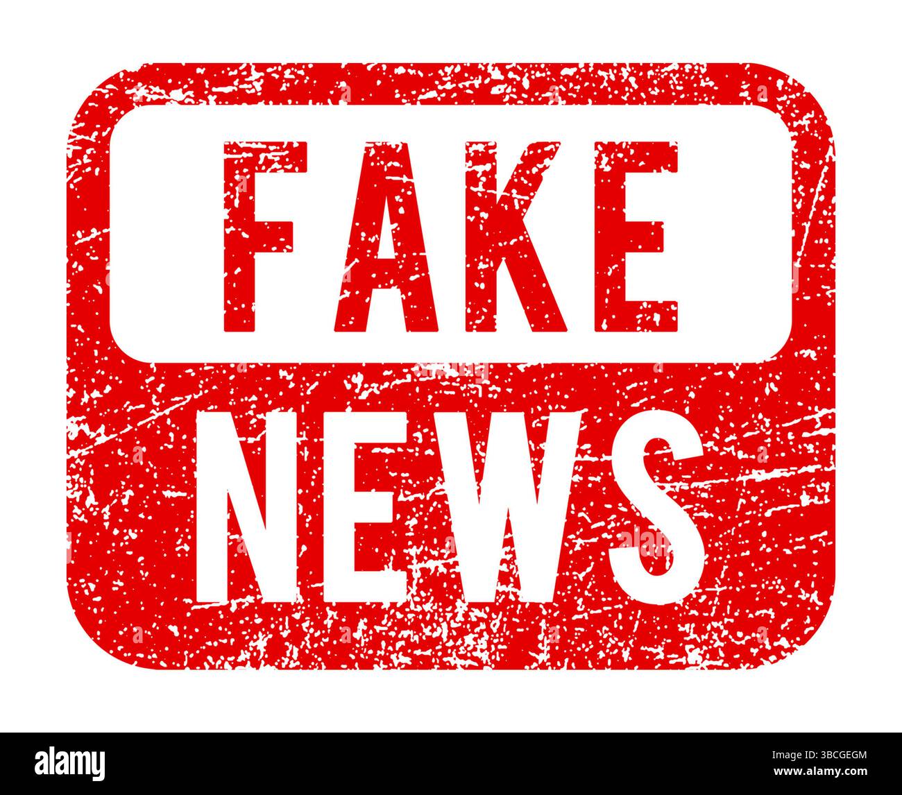 Red Fake News stamp on white background Stock Photo - Alamy