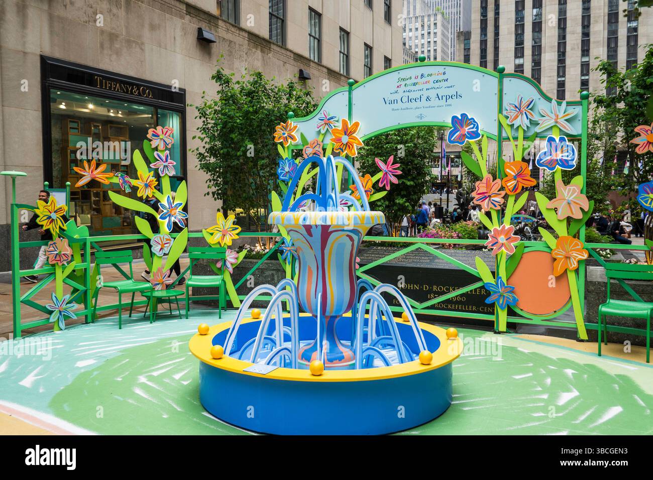 Spring is blooming at Rockefeller Center is a large scale French garden ...