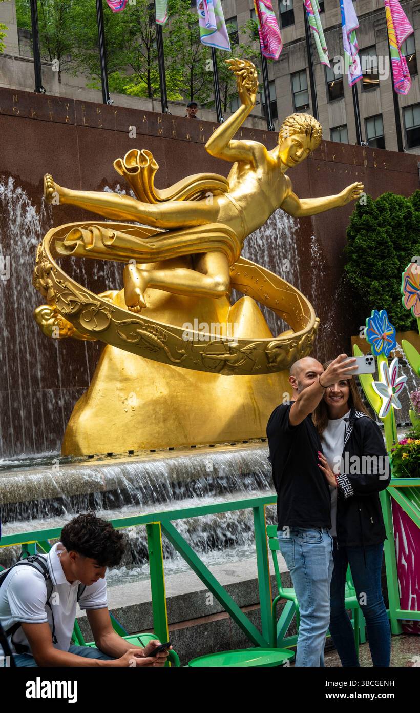 Spring is blooming at Rockefeller Center is a large scale French garden ...