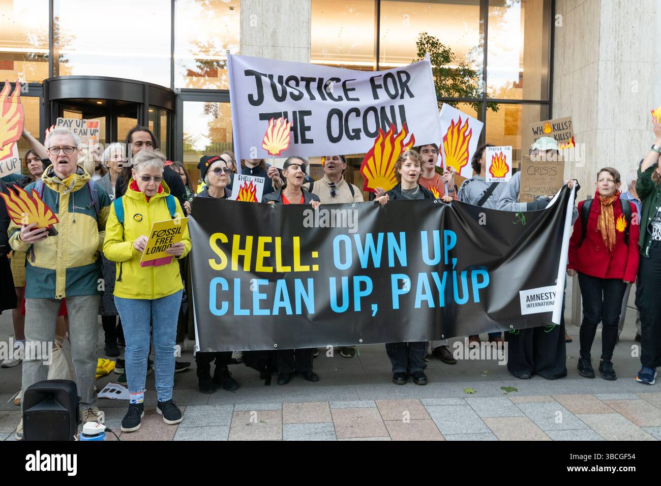 London, UK. 20 May 2025. Climate campaigners, Fossil Free London, join ...