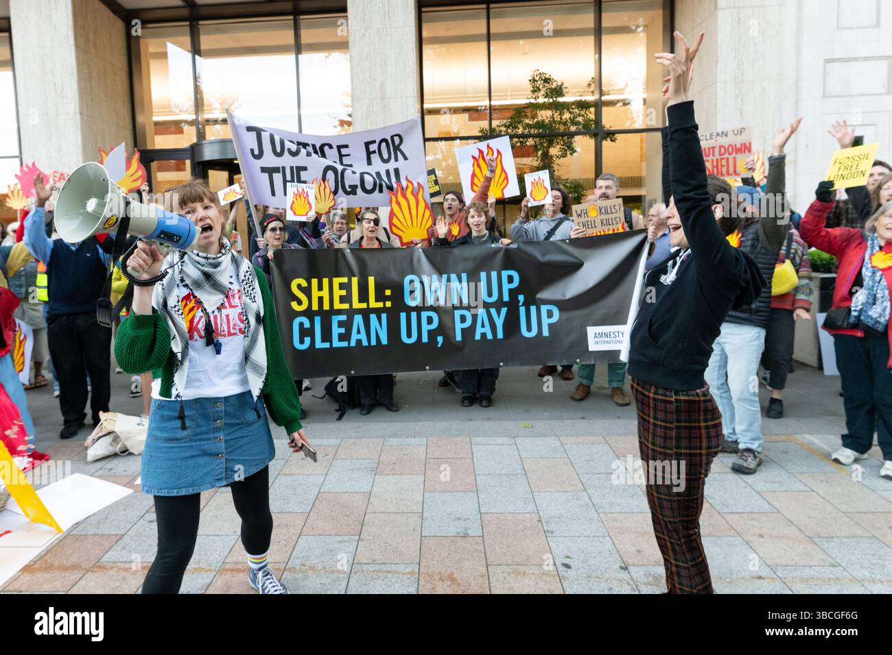 London, UK. 20 May 2025. Climate campaigners, Fossil Free London, join ...