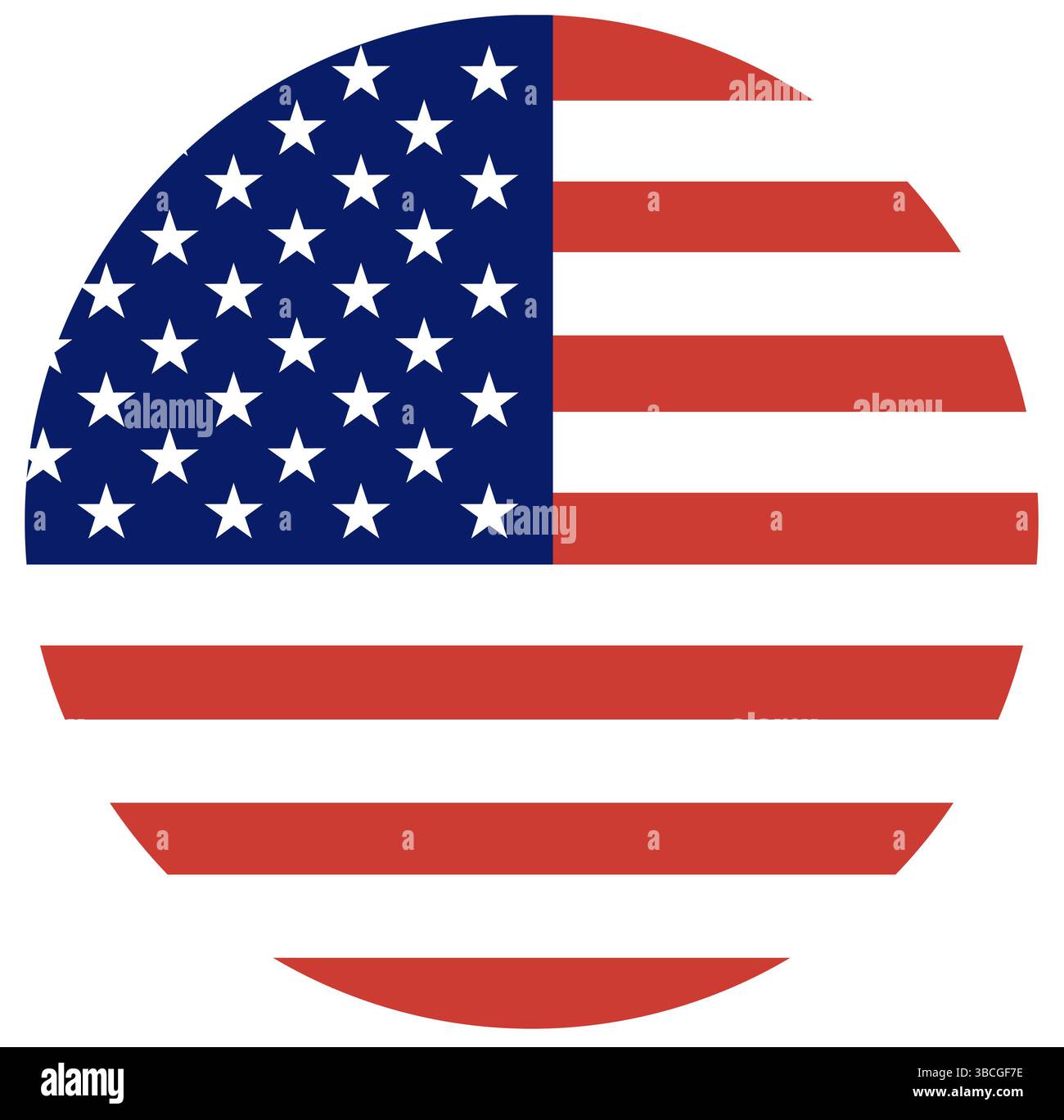 Flag of USA in circle shape. American round flag Stock Photo - Alamy