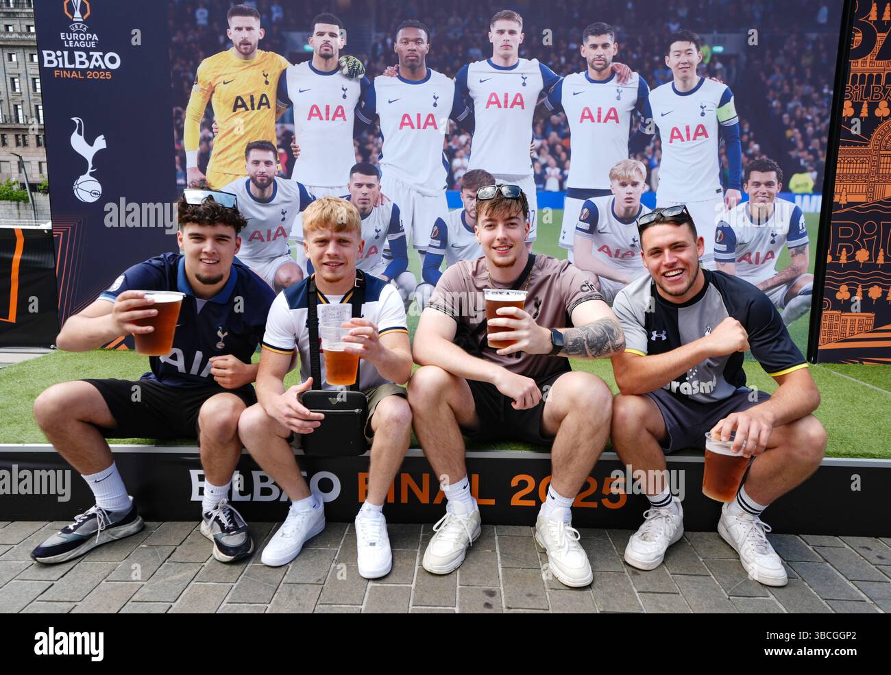 Tottenham Hotspur fans at the fan park in Bilbao, Spain. Tottenham ...