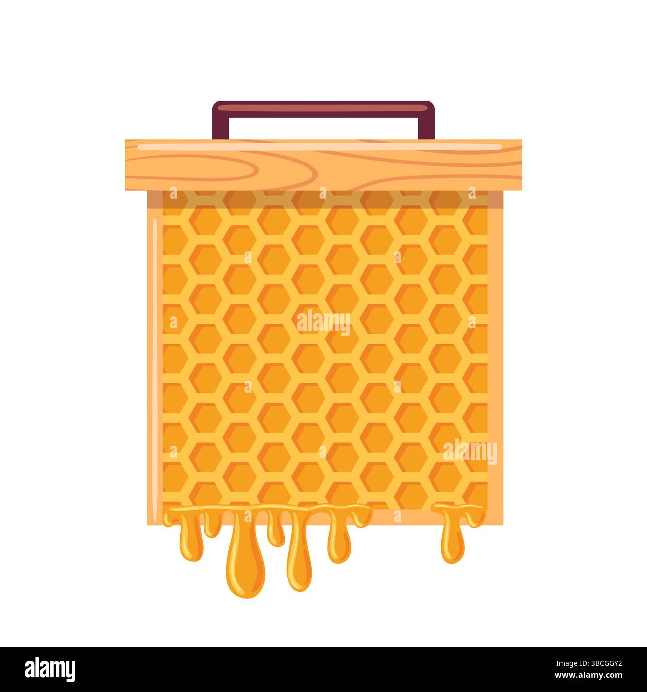 A detailed vector illustration of a honeycomb frame showcasing ...