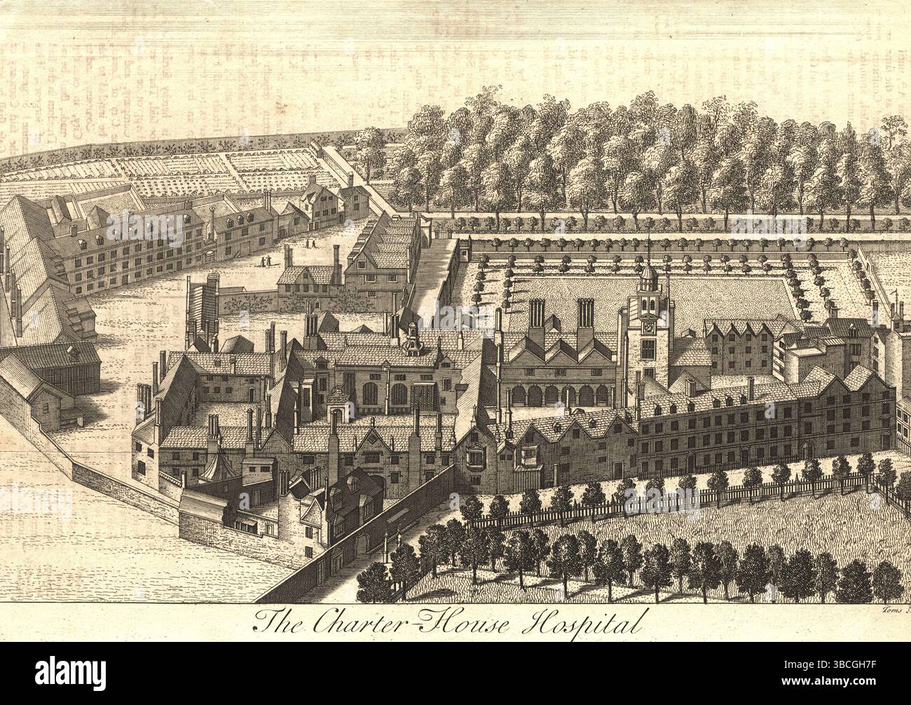 Charter House Hospital - Historical Medical Illustration Stock Photo ...