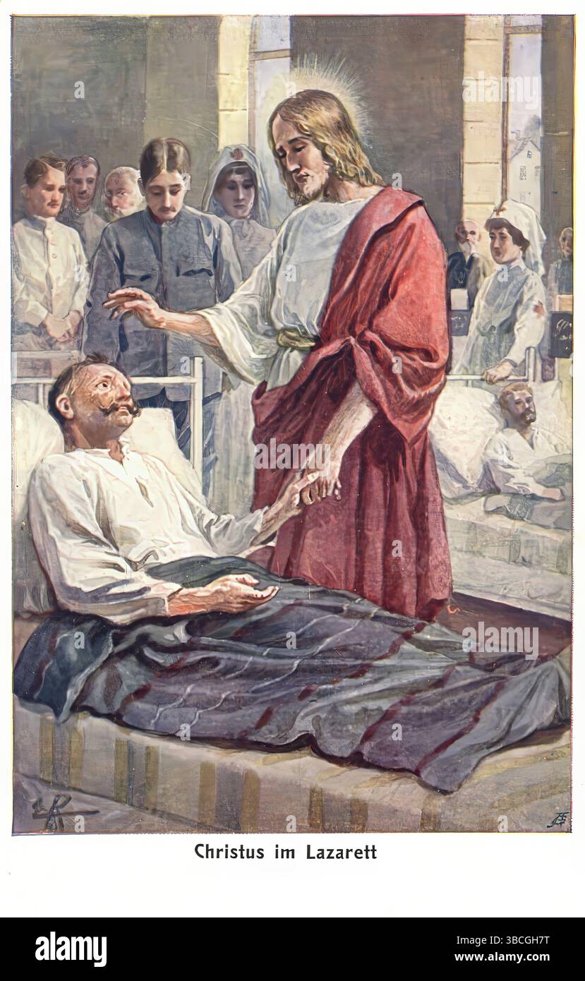 Christus Im Lazarett - Historical Medical Illustration Stock Photo - Alamy