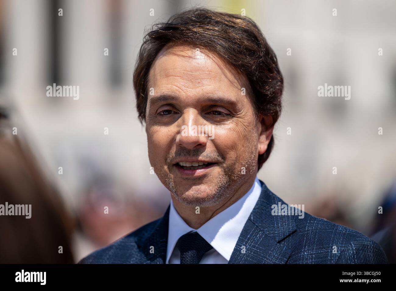 London, UK. 20 May 2025. Ralph Macchio gives an interview at the ...