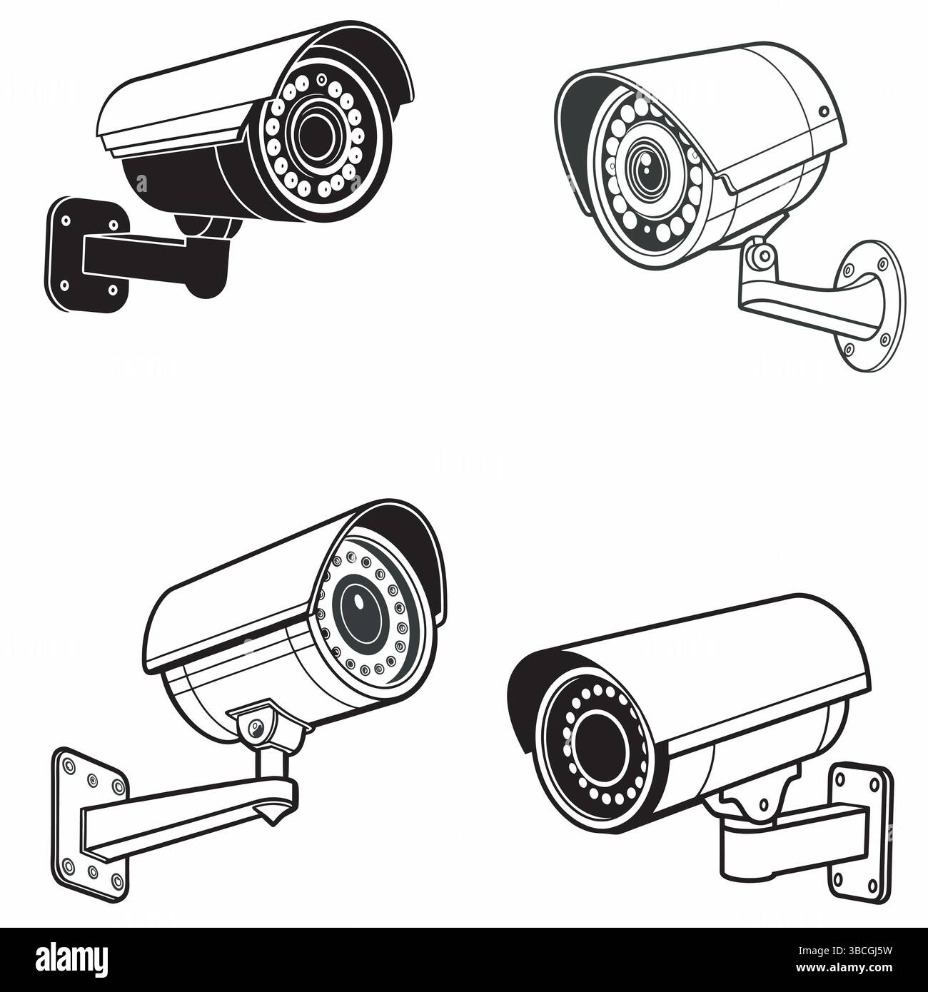 Silhouette cctv camera clipart Cut Out Stock Images & Pictures - Alamy