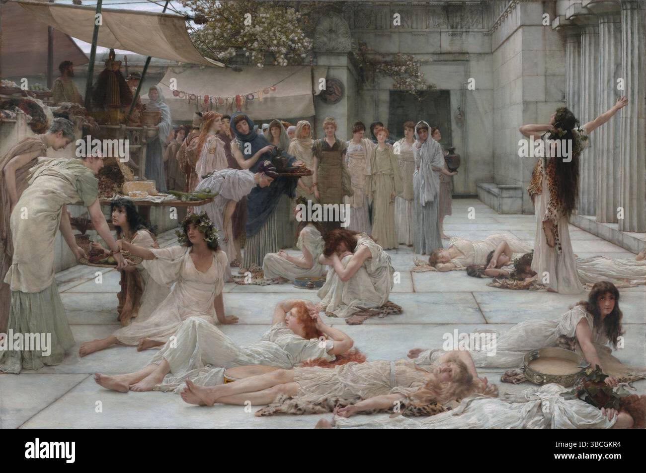 The women of Amphissa Illustration of a historical episode with moral ...