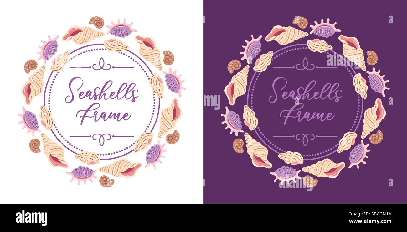 A versatile vector illustration featuring round frames made of various ...