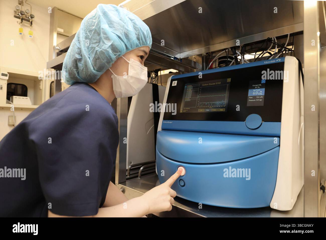 A photo shows a time-lapse incubator in Minato Ward, Tokyo on May 20 ...
