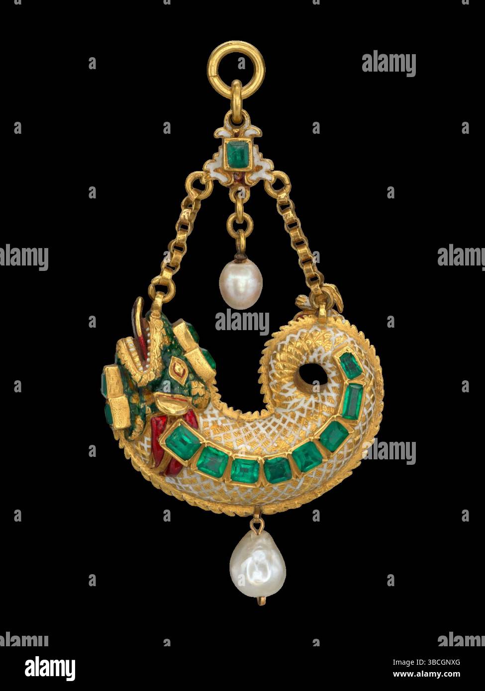 Late 16th Early 17th Century Spanish Dragon Pendant with Emeralds Stock ...